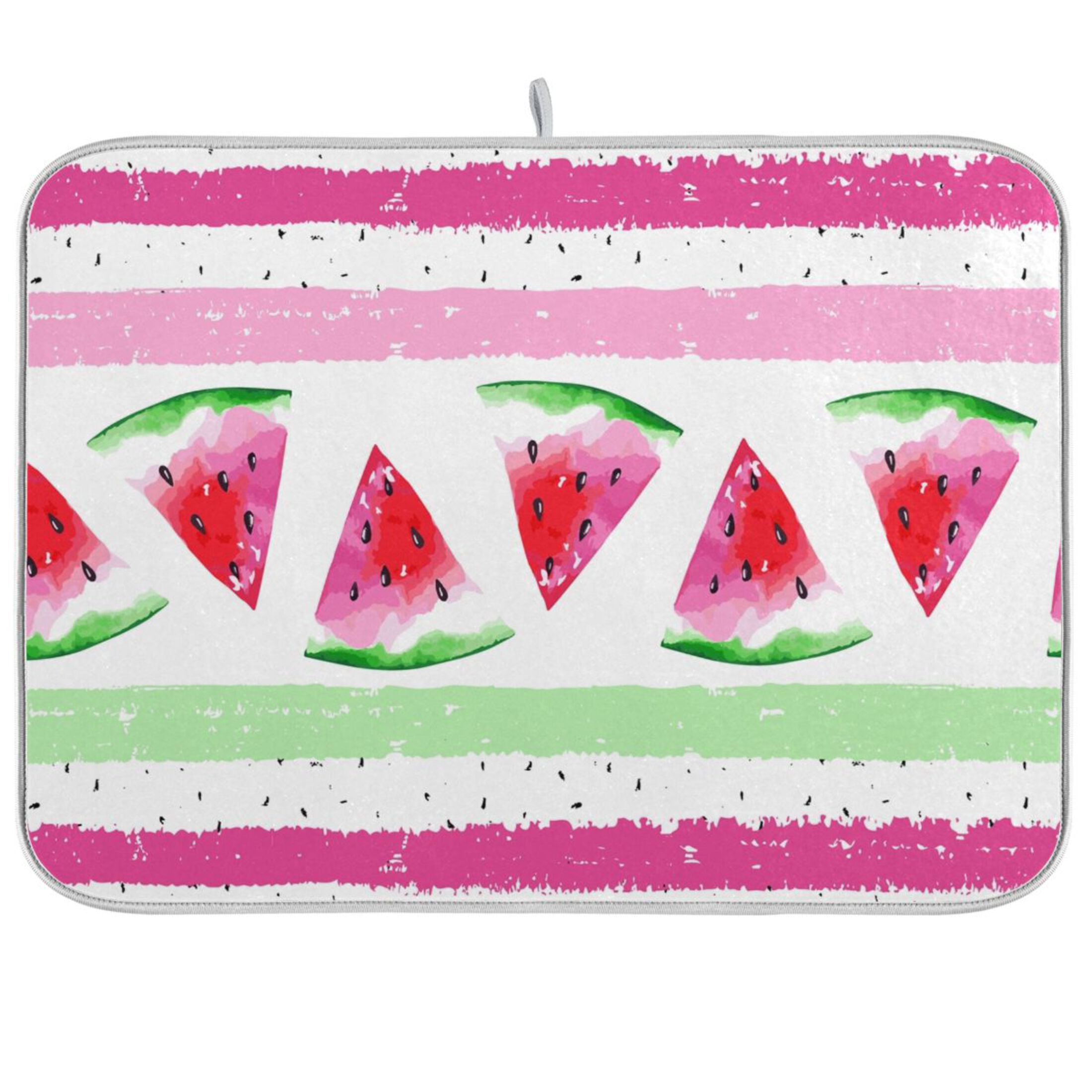 Watercolor Striped Watermelon Dish Drying Mat Microfiber Kitchen Mats ...