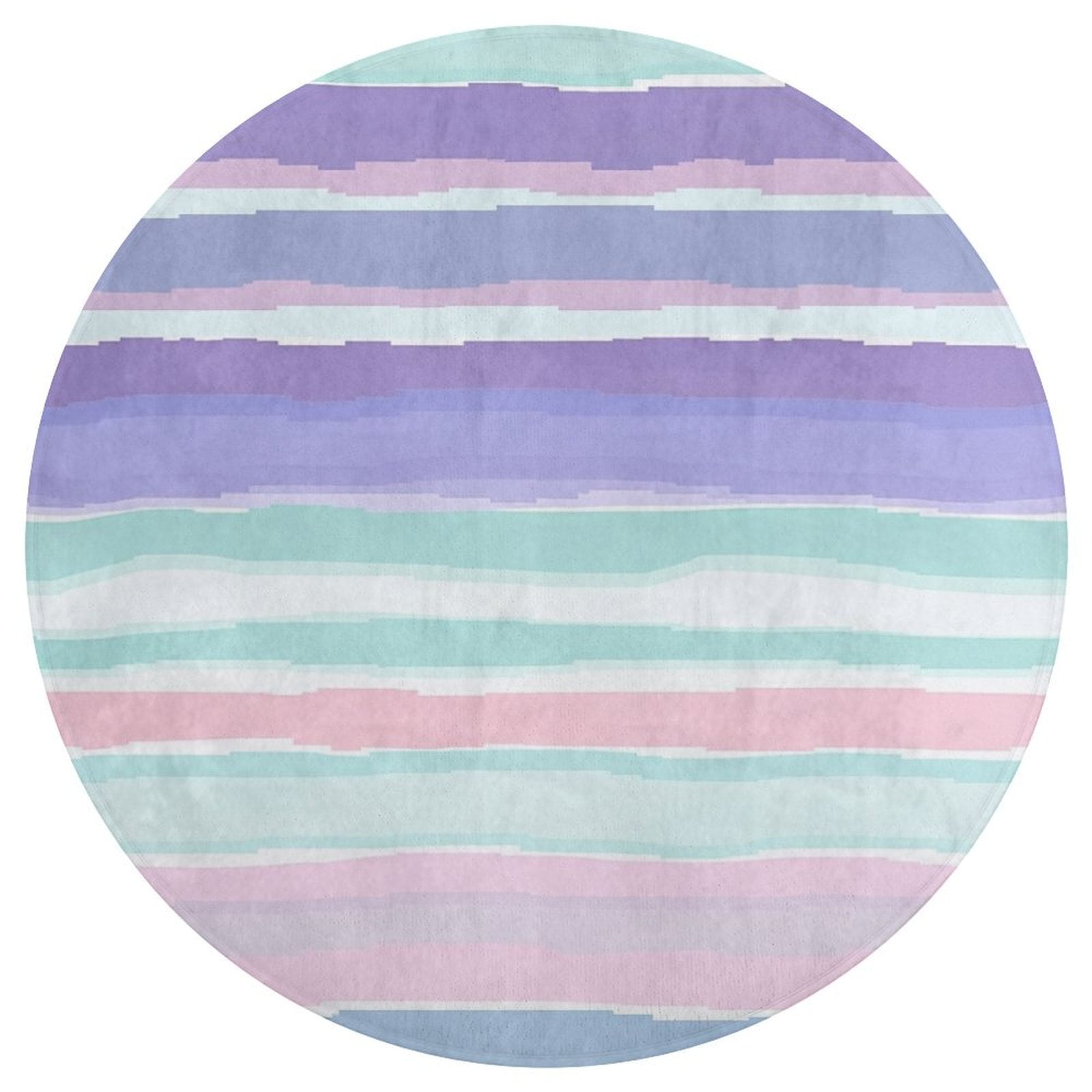 Watercolor Stripes Circular Carpet Floor Mat Living Room Sofa Room Bed ...