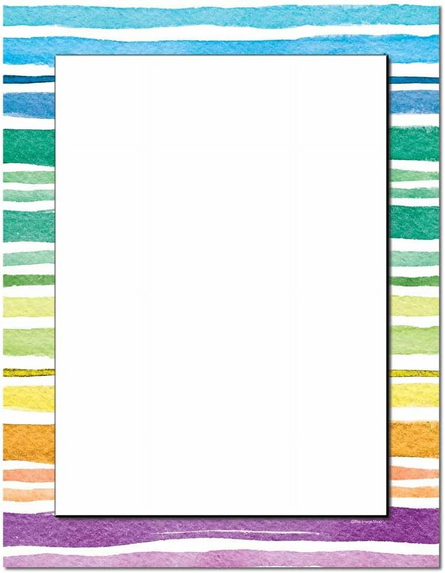 Watercolor Stripes Letterhead Laser & Inkjet Printer Paper, 100 pack ...