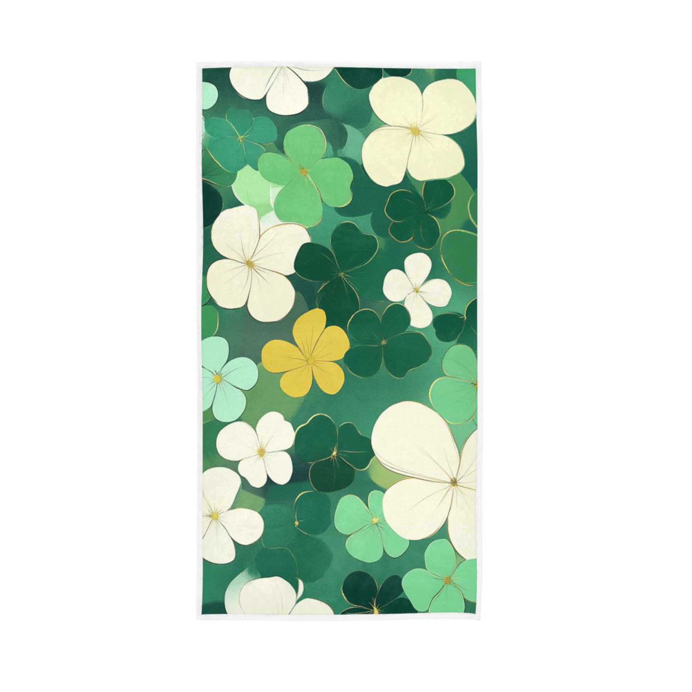 Watercolor Style Clover Face Towel Absorbent Hand Towels Bath Sport Gym ...