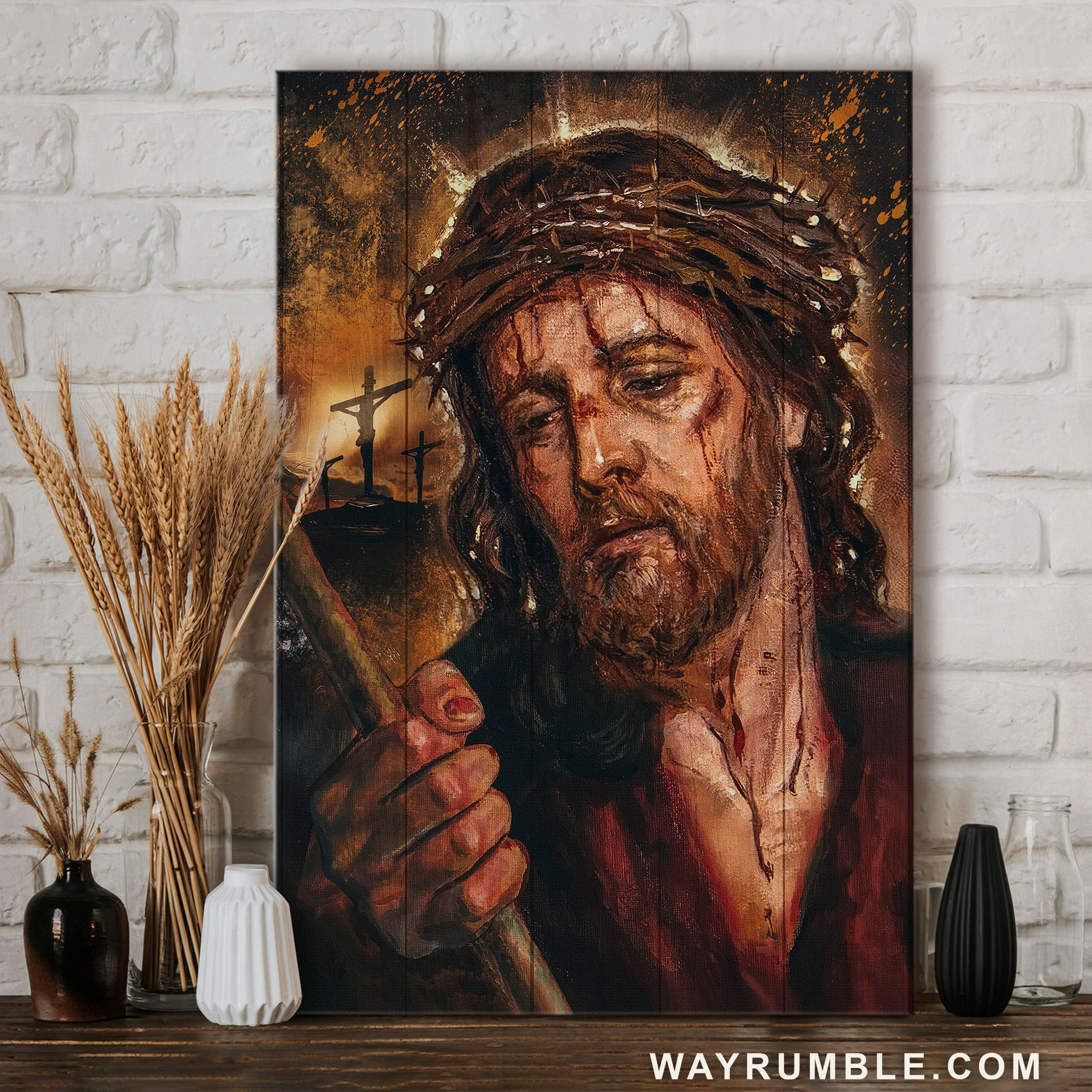 Watercolor Style Drawing The Real Face Of Jesus Crown Of Thorn Jesus On ...