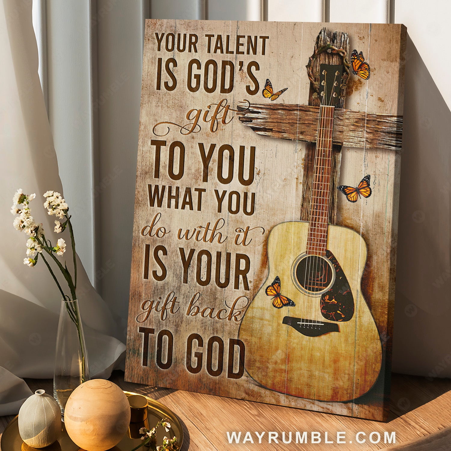 Watercolor Style Style Guitar, Wooden Cross, Stunning Butterfly, Your ...