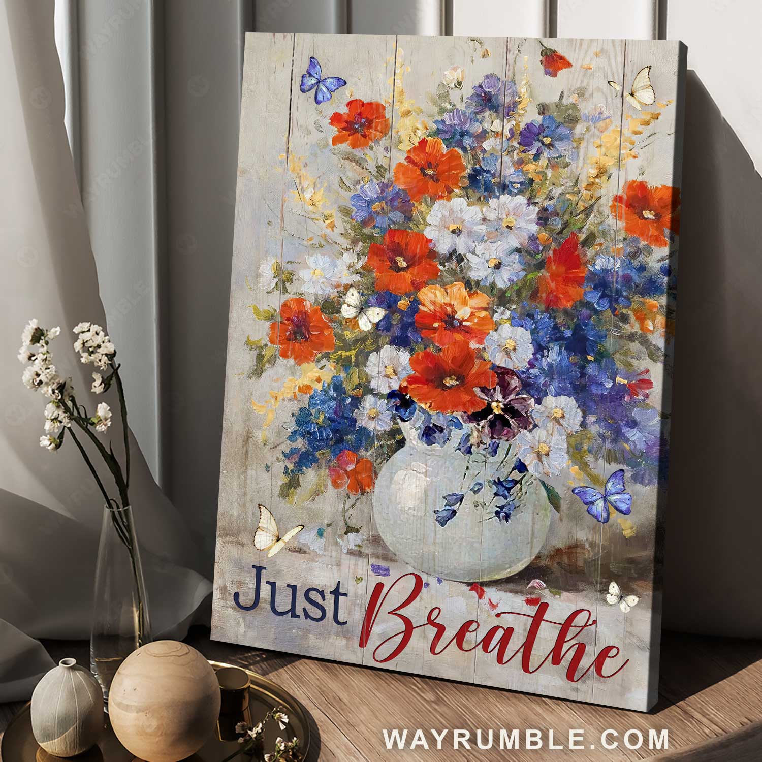 Watercolor Style Style Painting, Stunning Flower, Colorful Butterfly ...