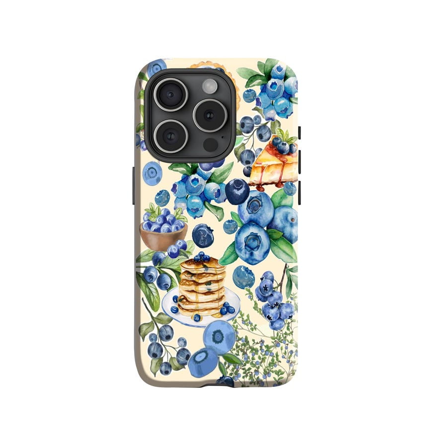 Watercolor Summer Blueberry Phone Case for Fruit Lovers, Berry Art with ...
