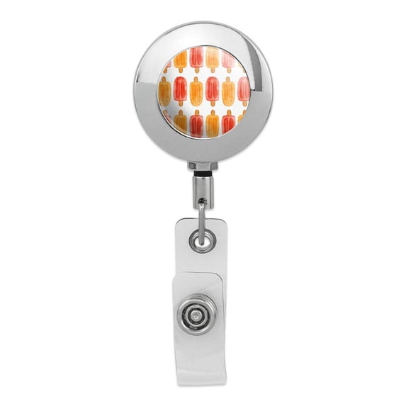Watercolor Summer Popsicle Pattern Retractable Reel Premium Metal ...