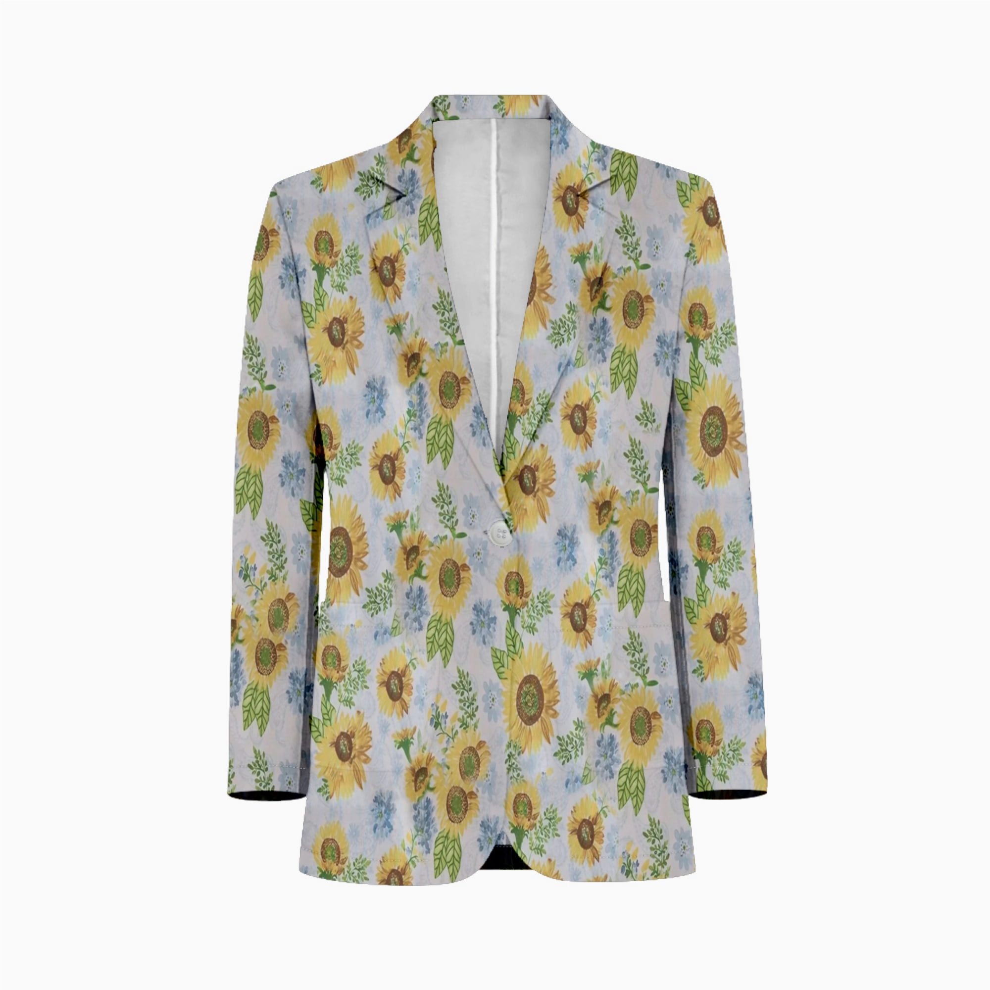 Watercolor Sunflower Background Sunflower Men's Suit Blazer Casual ...