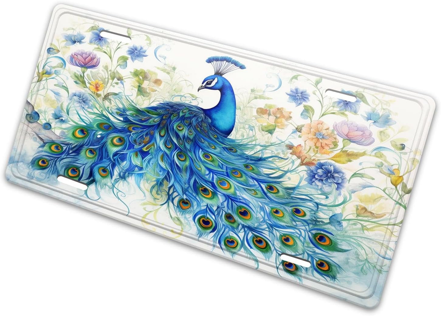 Watercolor Sunset Palm Tree Tropical Ocean Print Pattern License Plate ...