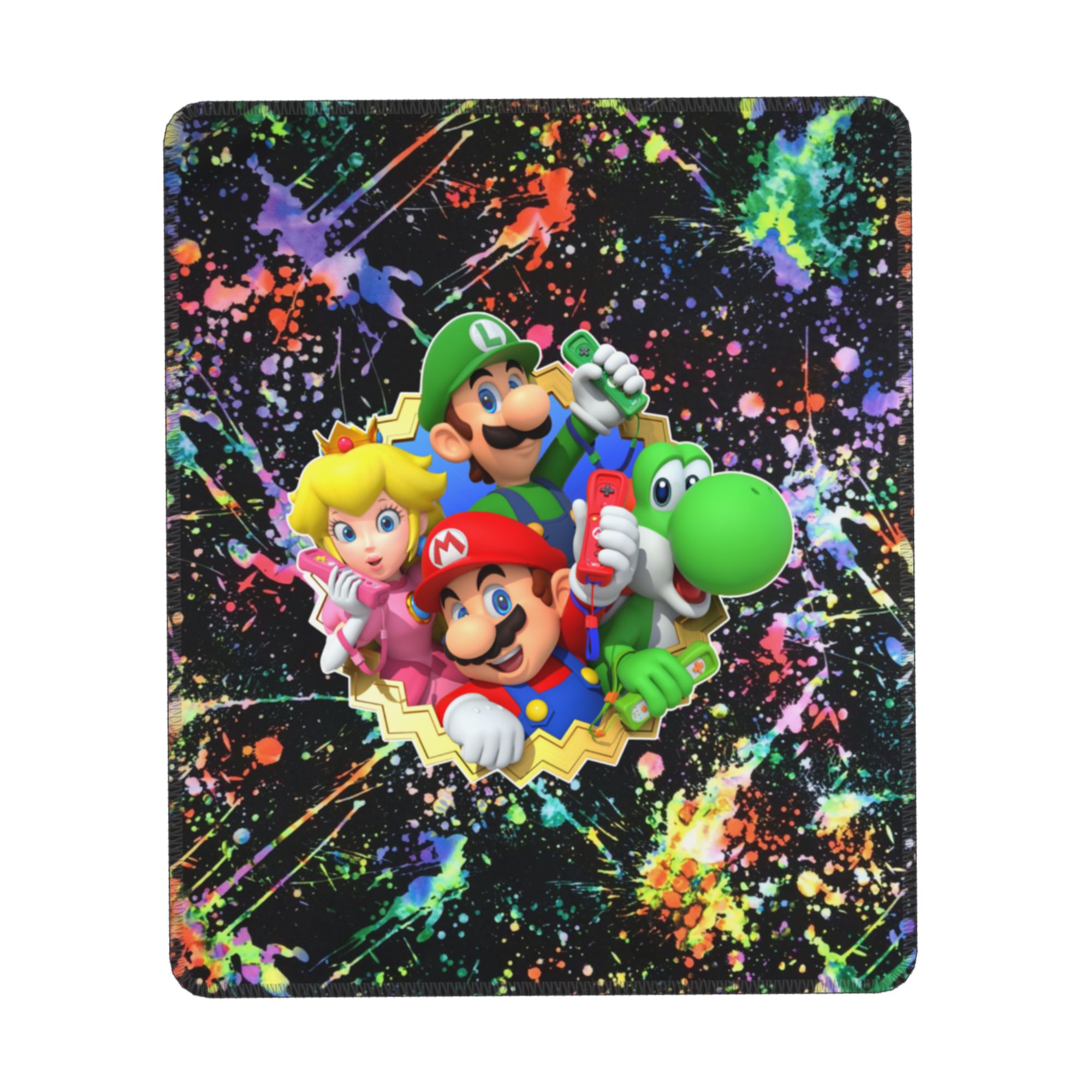 Watercolor Super Mario Rubber Lock Edge Mouse Pad (Vertical) Office ...