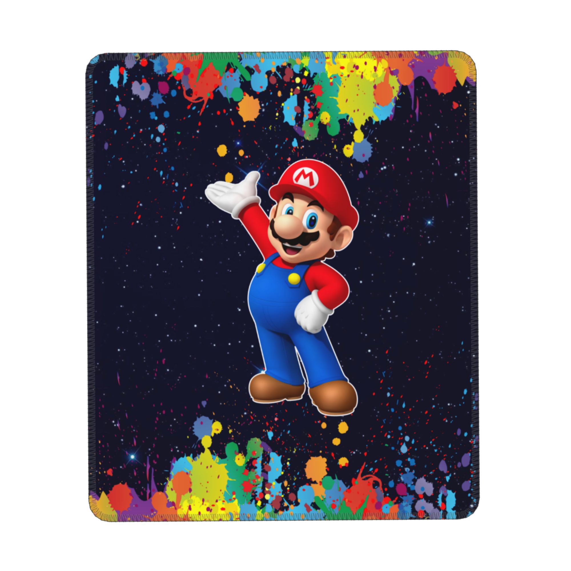 Watercolor Super Mario Rubber Lock Edge Mouse Pad (Vertical) Office ...