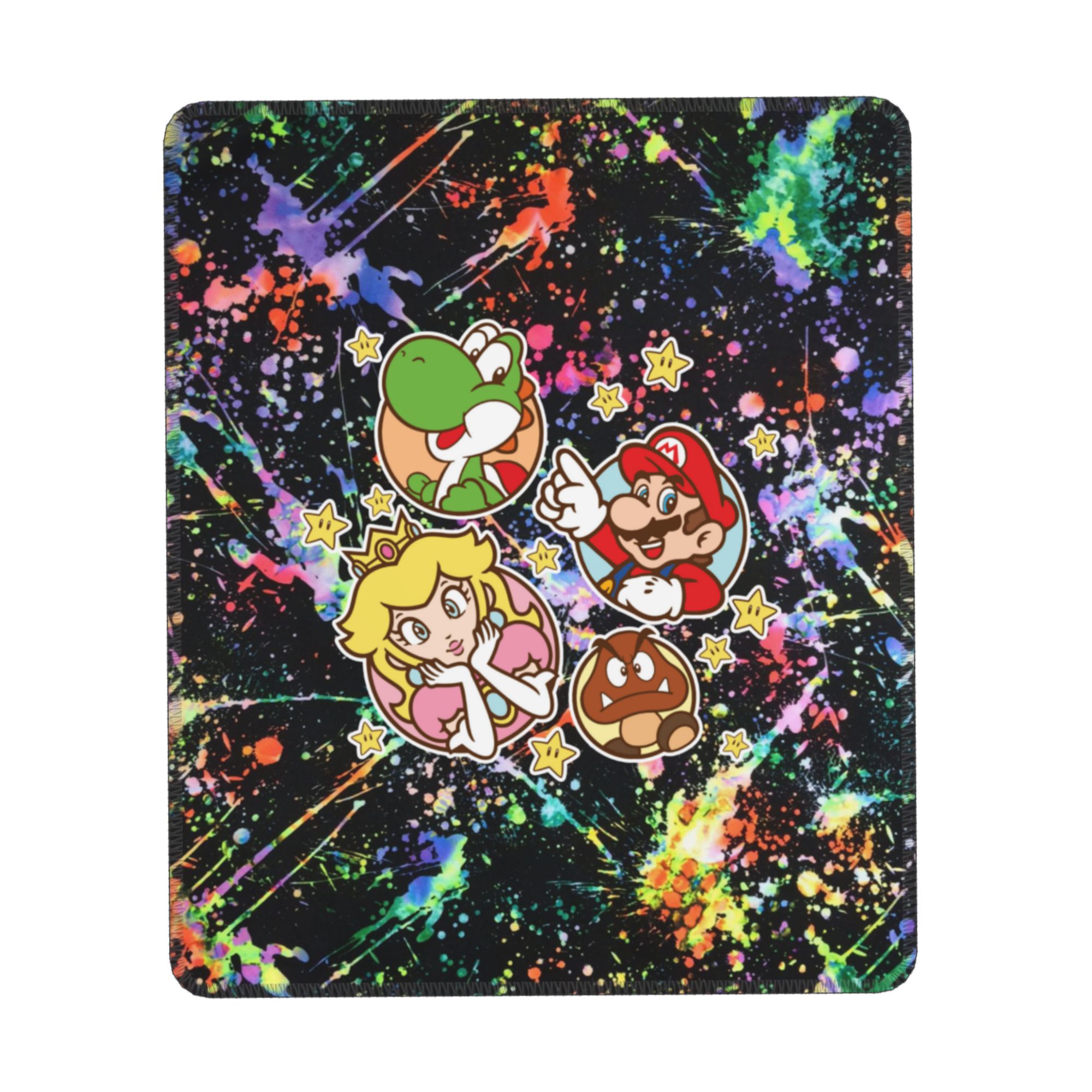 Watercolor Super Mario Rubber Lock Edge Mouse Pad (Vertical) Office ...