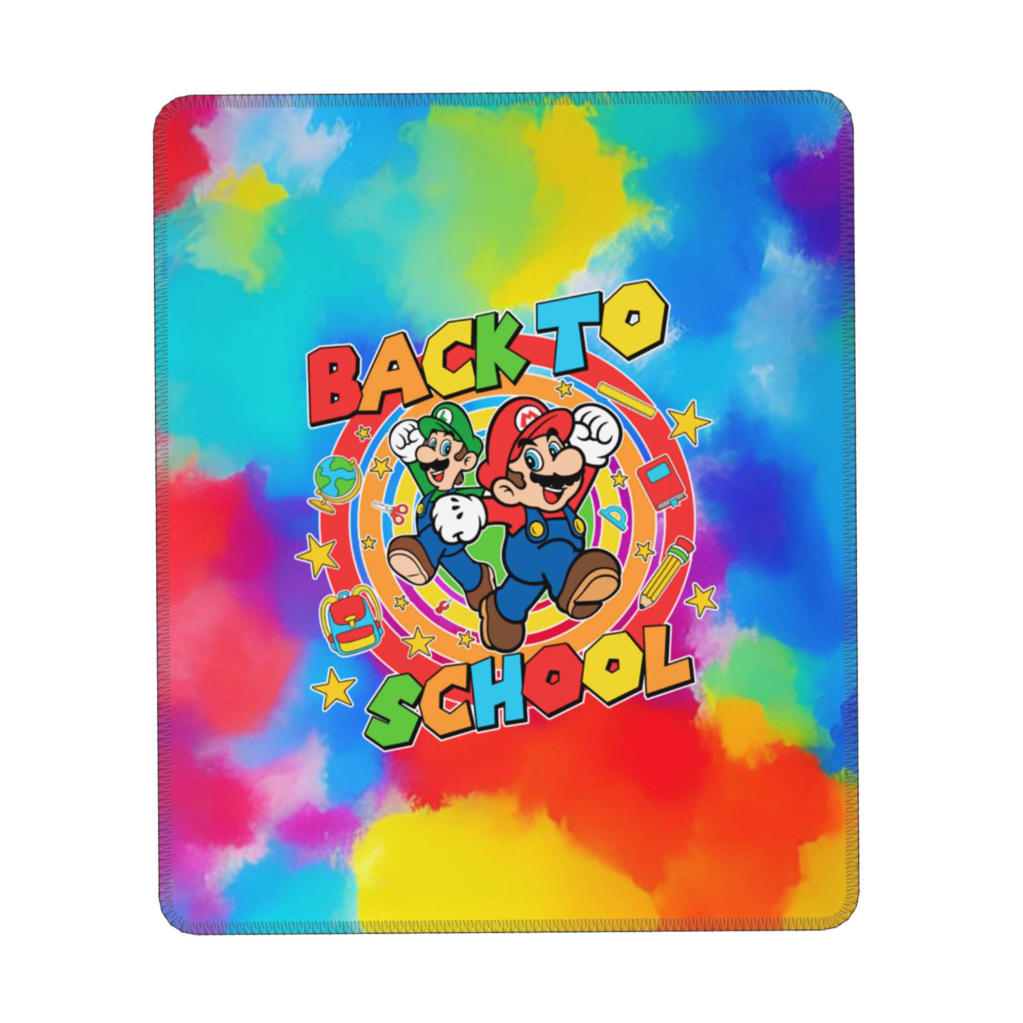 Watercolor Super Mario Rubber Lock Edge Mouse Pad (Vertical) Office ...