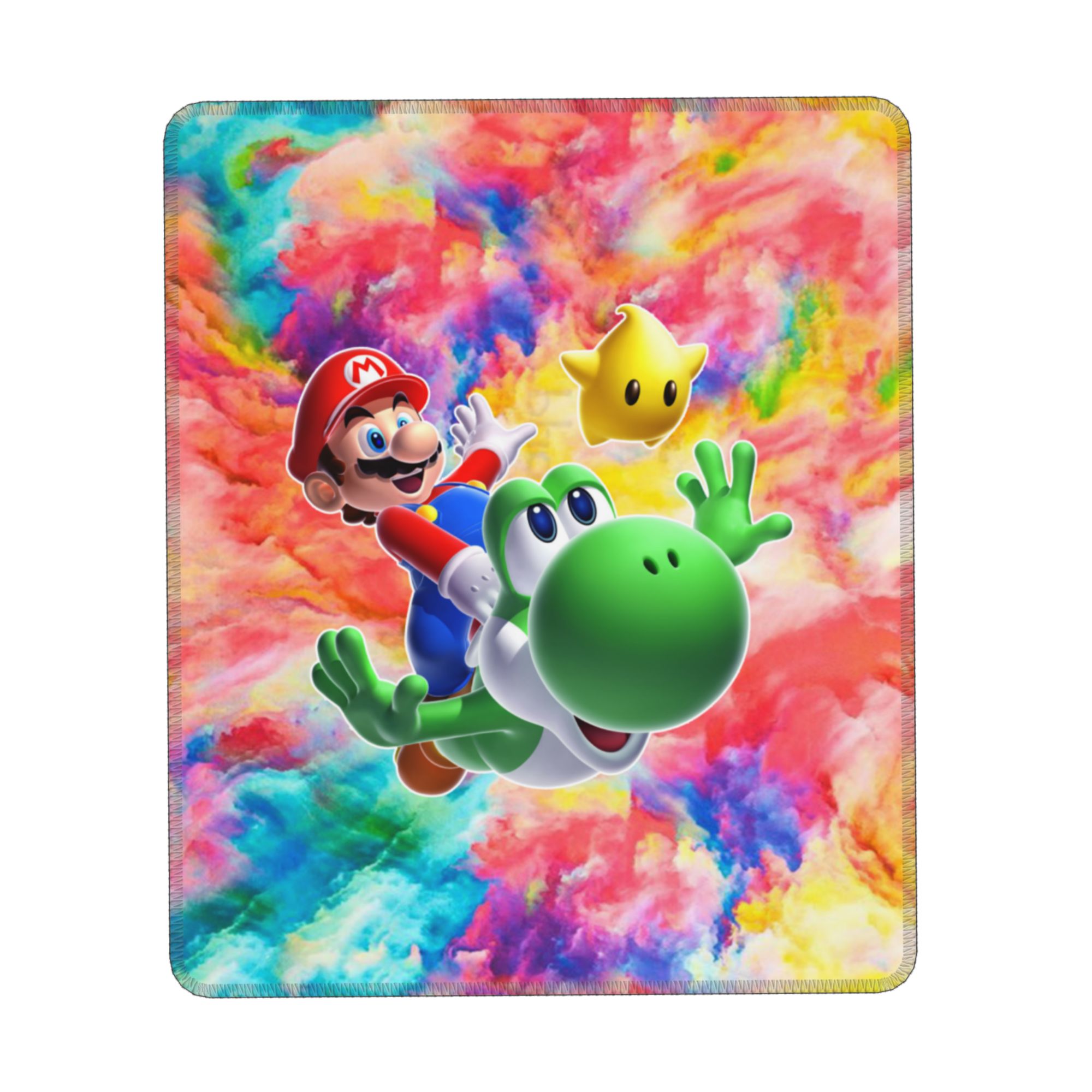 Watercolor Super Mario Rubber Lock Edge Mouse Pad (Vertical) Office ...