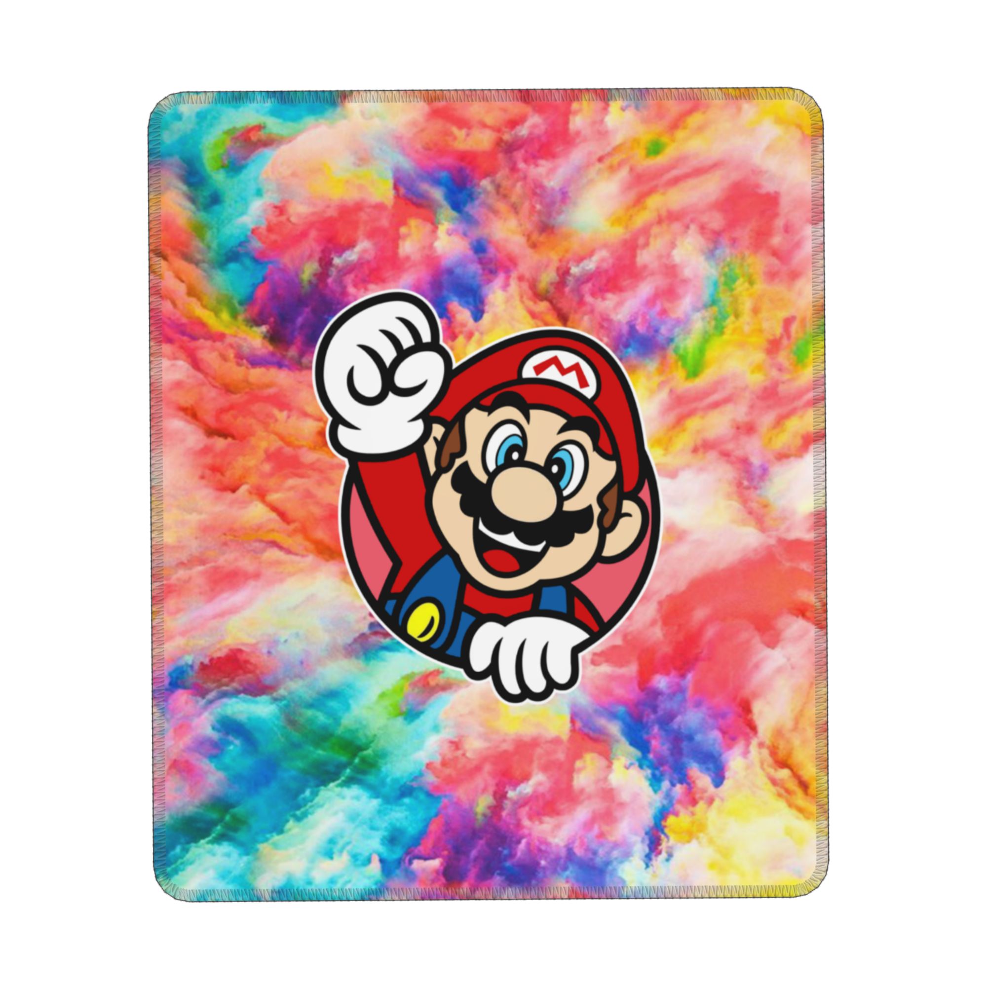 Watercolor Super Mario Rubber Lock Edge Mouse Pad (Vertical) Office ...