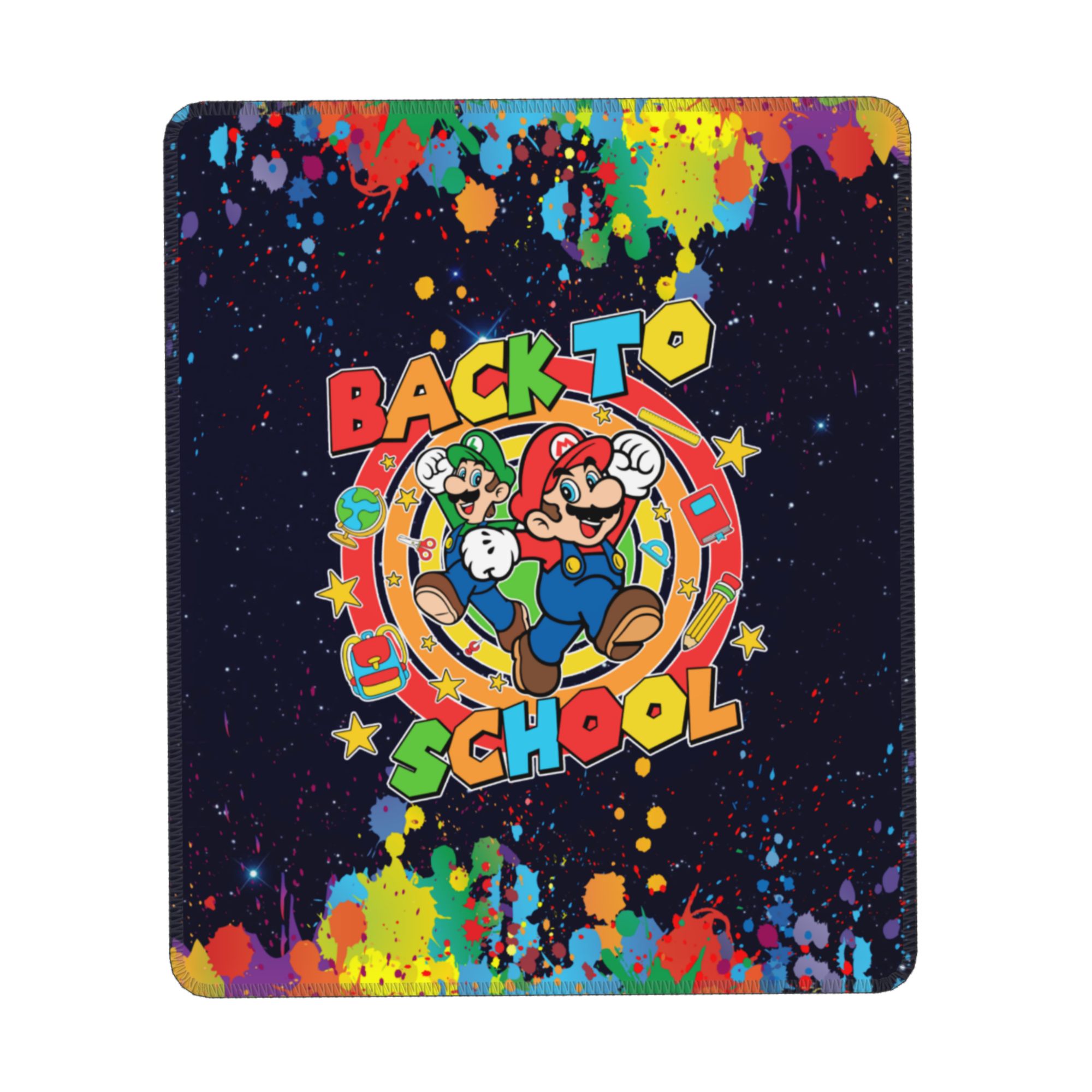 Watercolor Super Mario Rubber Lock Edge Mouse Pad (Vertical) Office ...