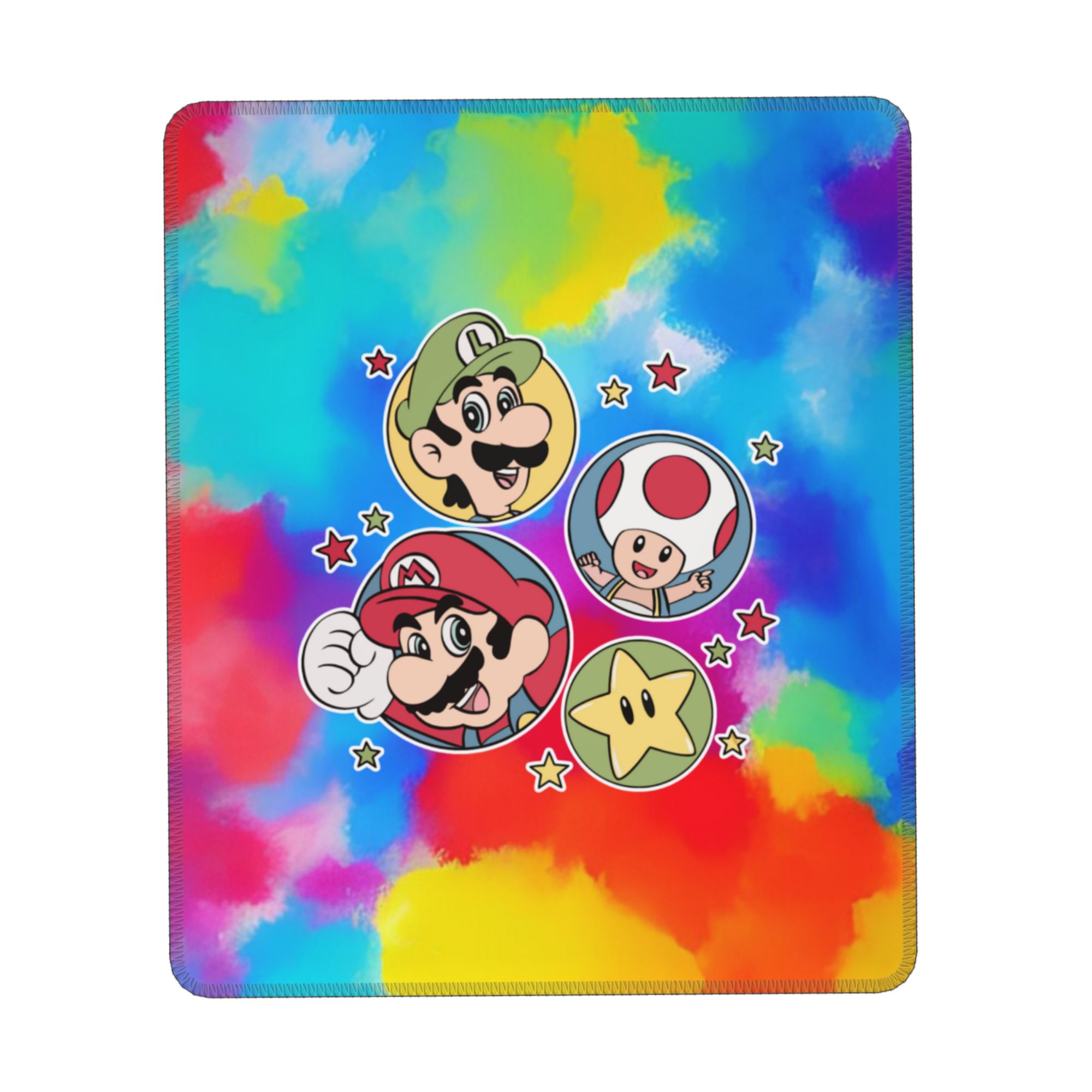 Watercolor Super Mario Rubber Lock Edge Mouse Pad (Vertical) Office ...