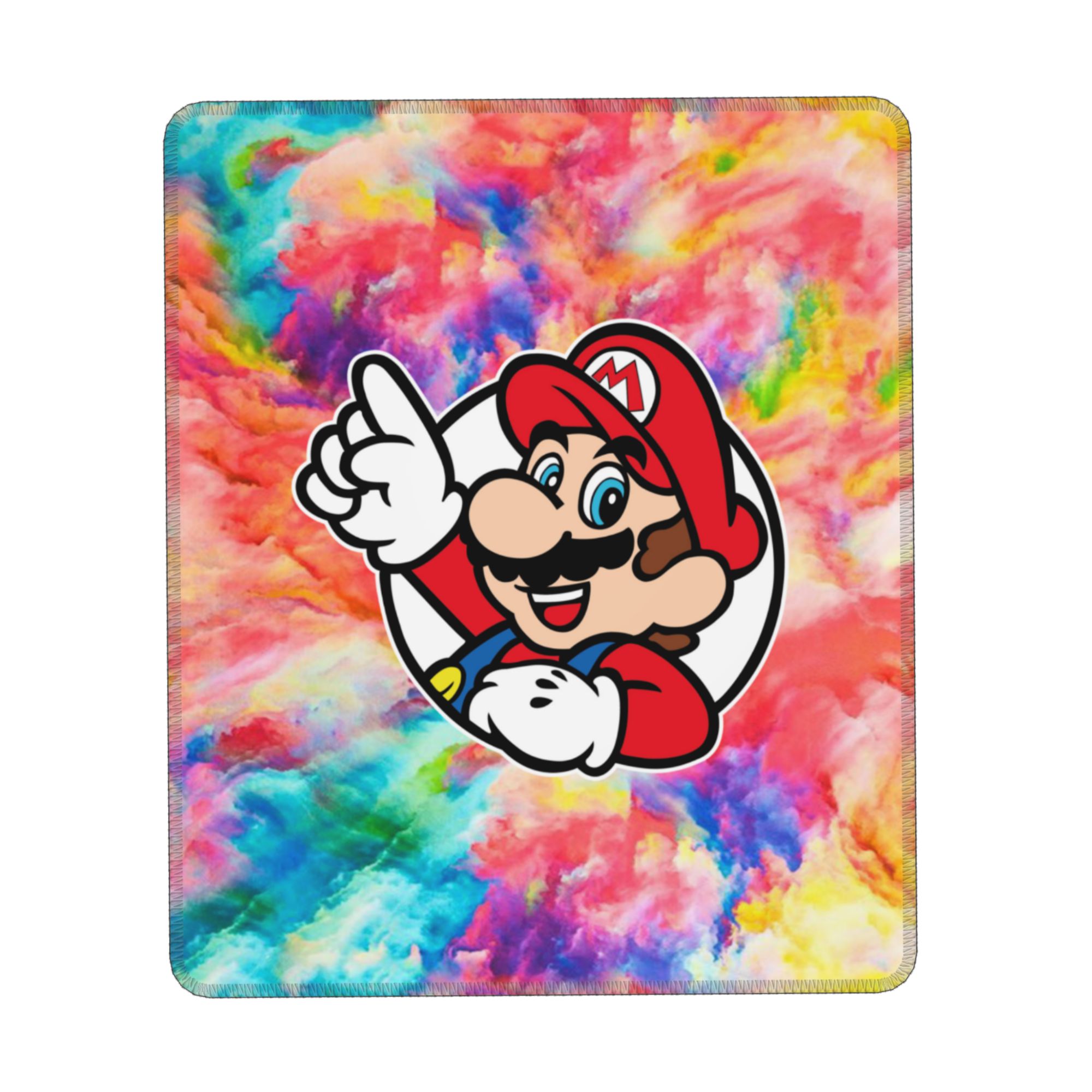 Watercolor Super Mario Rubber Lock Edge Mouse Pad (Vertical) Office ...