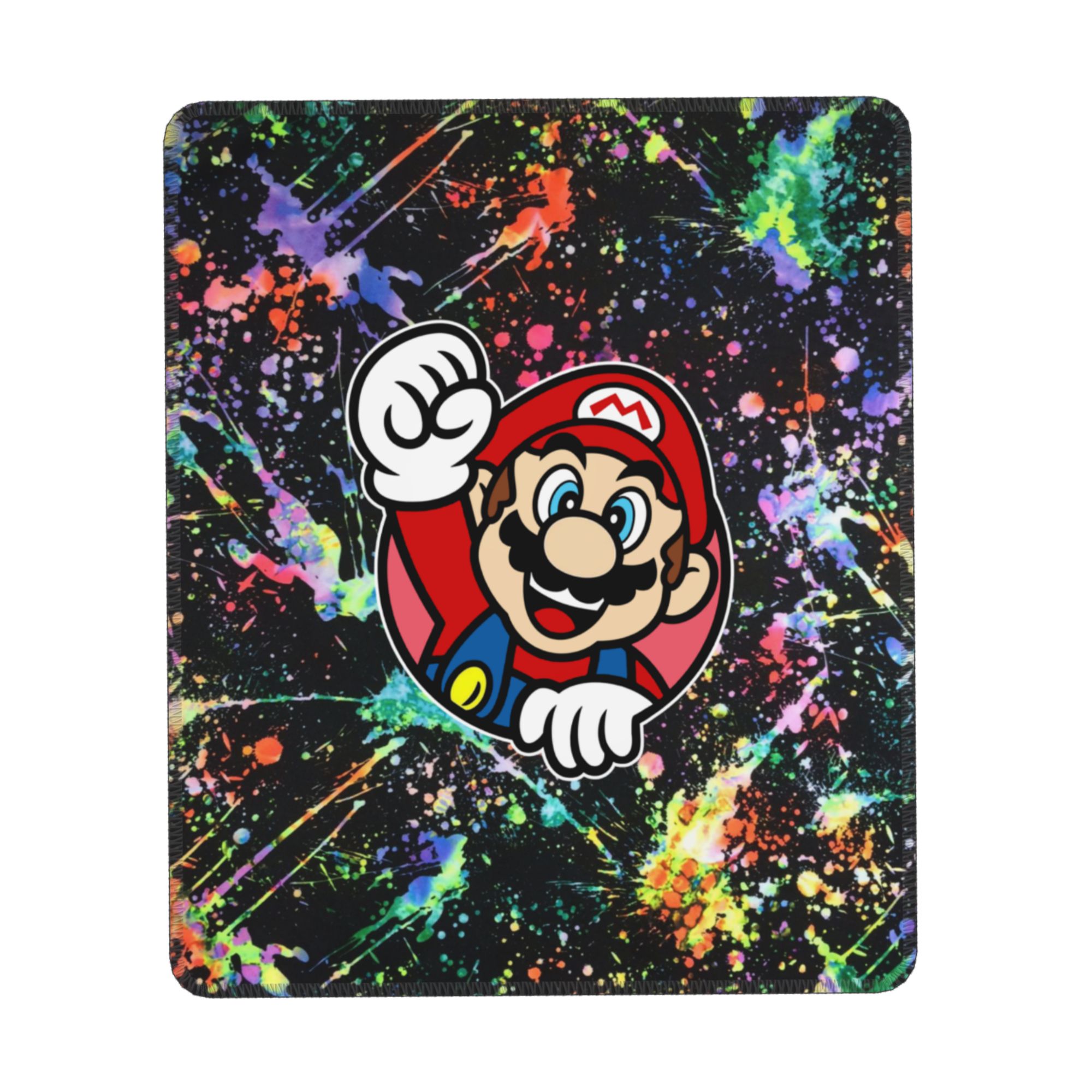 Watercolor Super Mario Rubber Lock Edge Mouse Pad (Vertical) Office ...