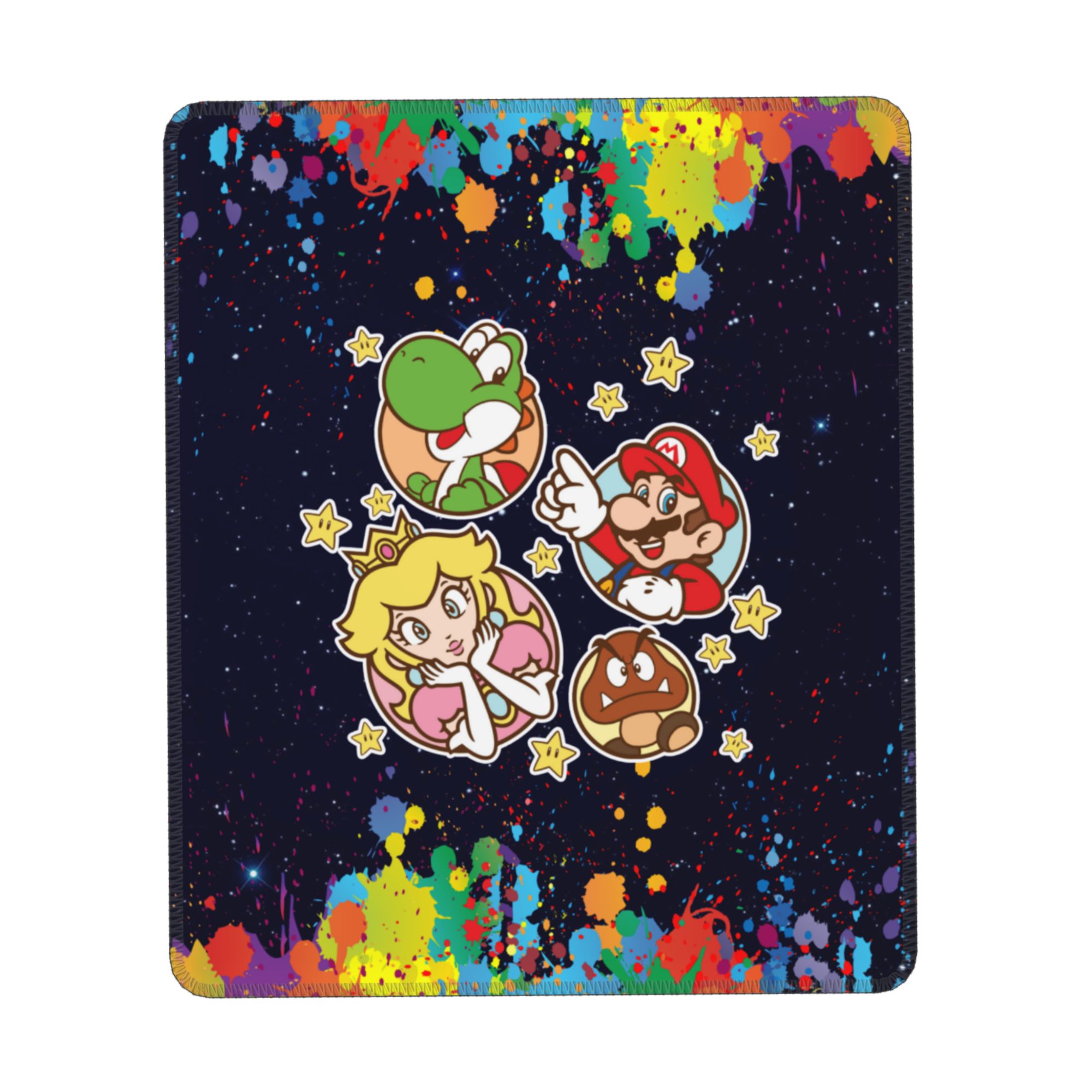 Watercolor Super Mario Rubber Lock Edge Mouse Pad (Vertical) Office ...
