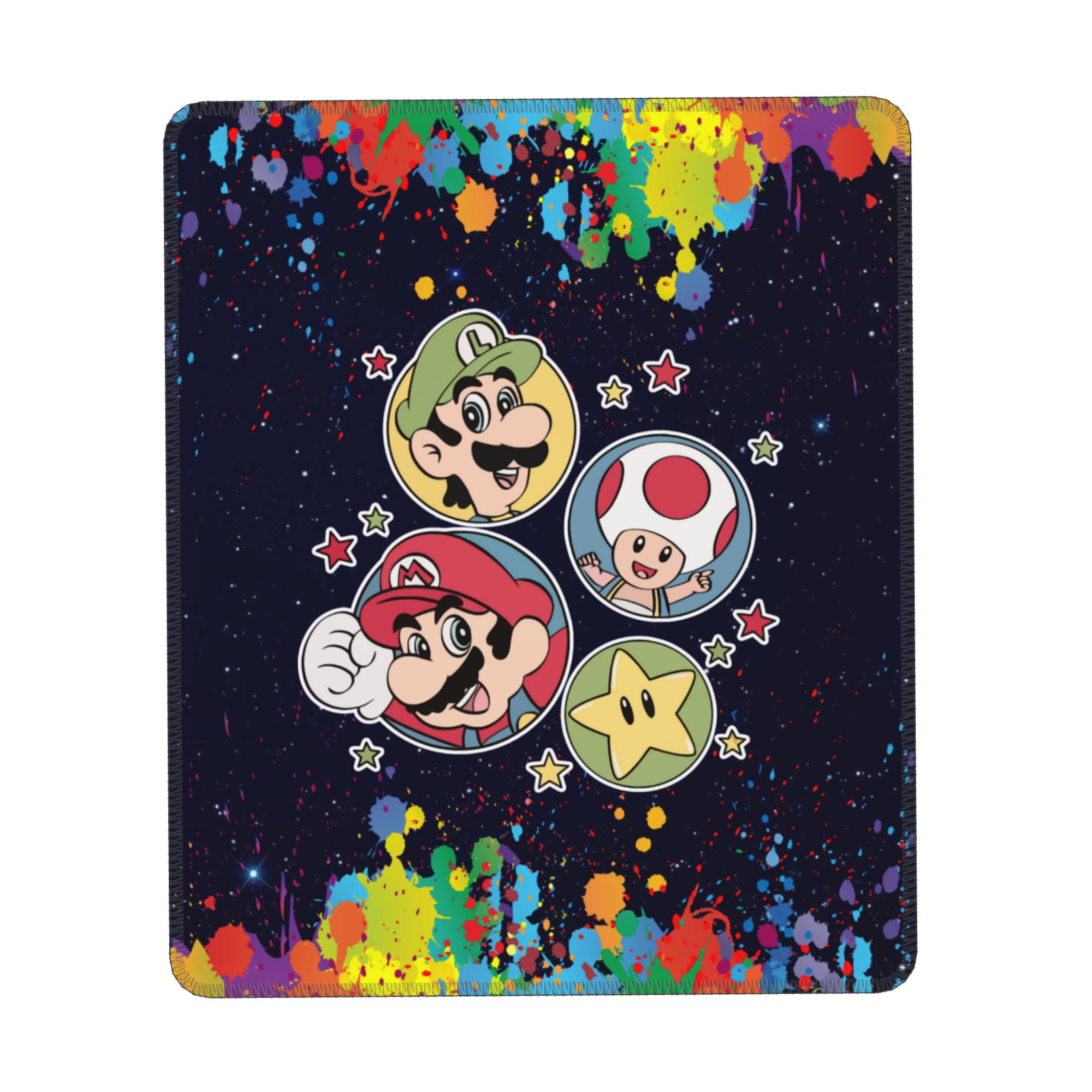 Watercolor Super Mario Rubber Lock Edge Mouse Pad (Vertical) Office ...
