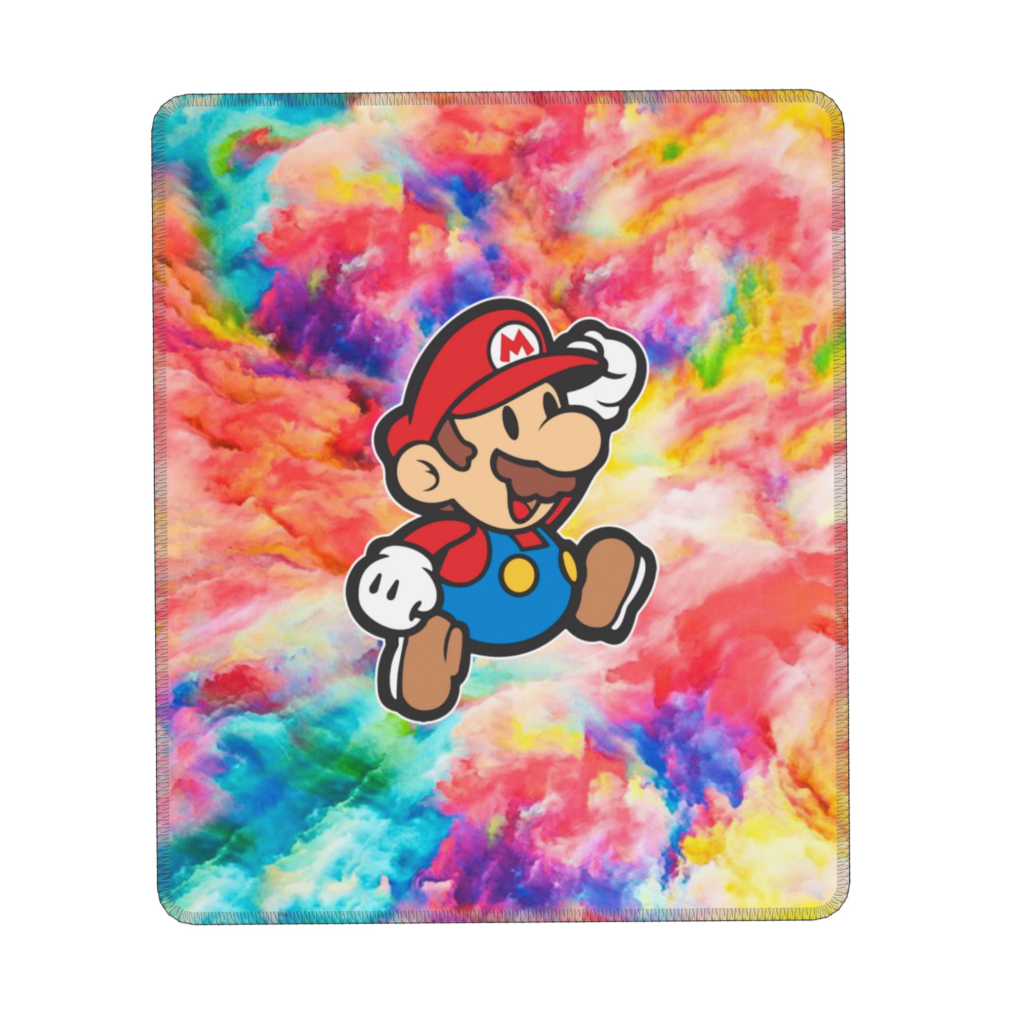 Watercolor Super Mario Rubber Lock Edge Mouse Pad (Vertical) Office ...