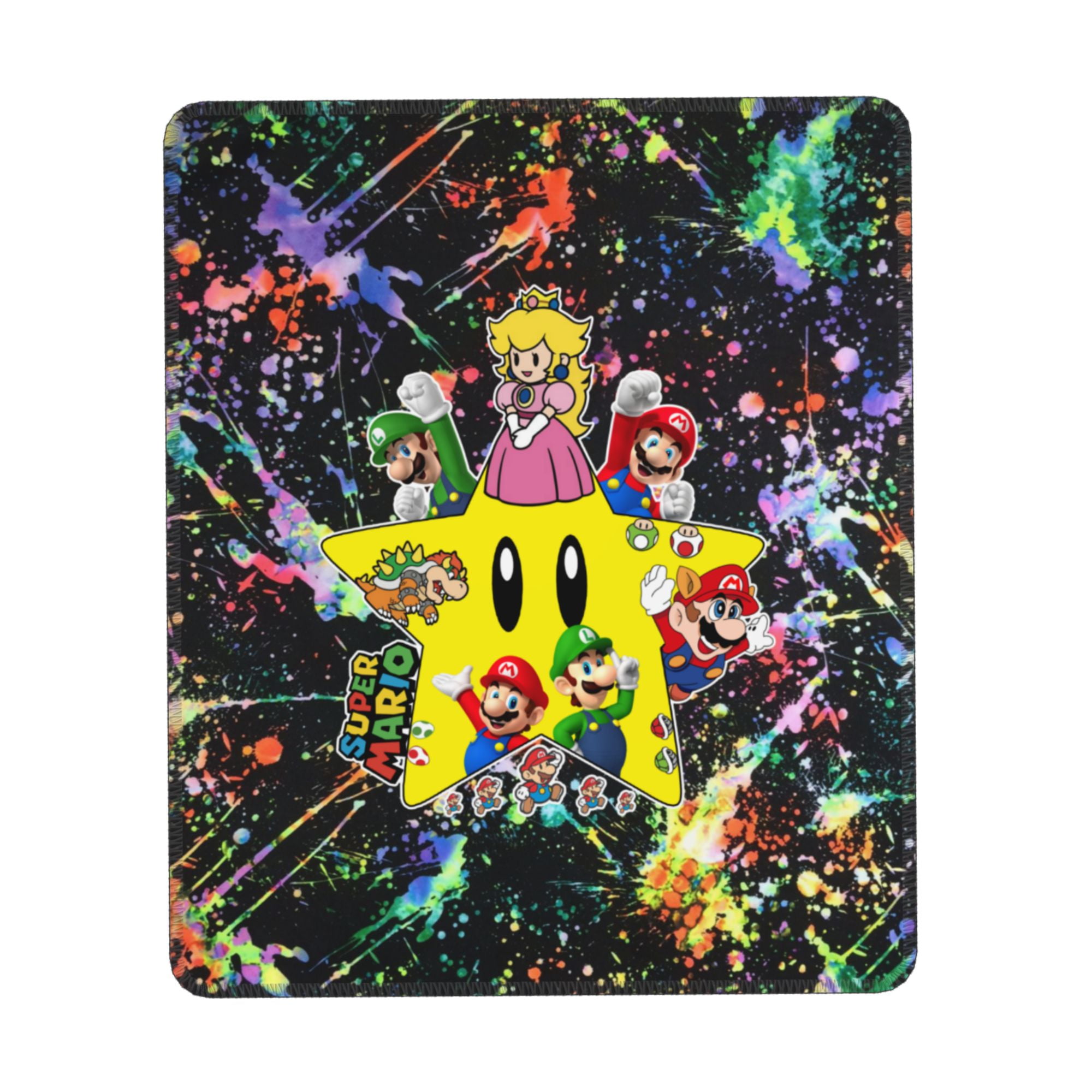 Watercolor Super Mario Rubber Lock Edge Mouse Pad (Vertical) Office ...