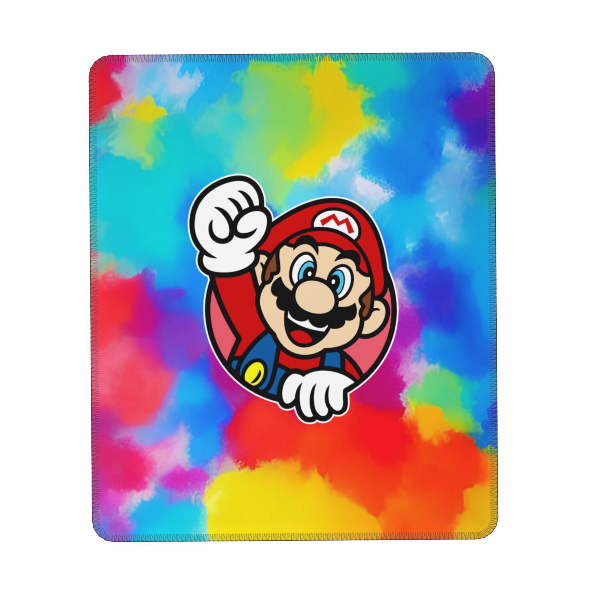 Watercolor Super Mario Rubber Lock Edge Mouse Pad (Vertical) Office ...