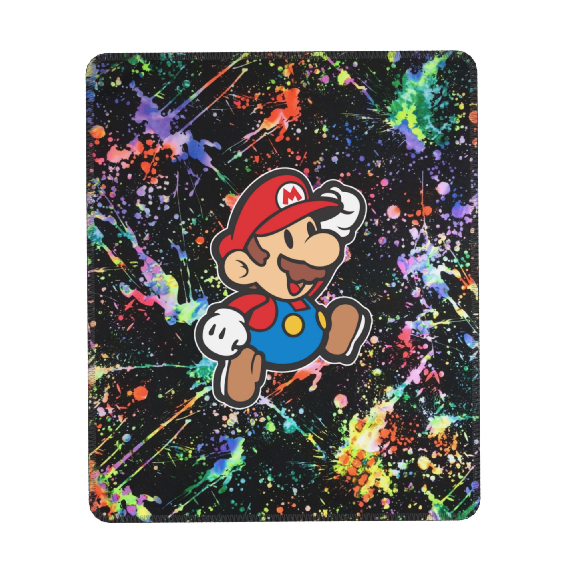 Watercolor Super Mario Rubber Lock Edge Mouse Pad (Vertical) Office ...