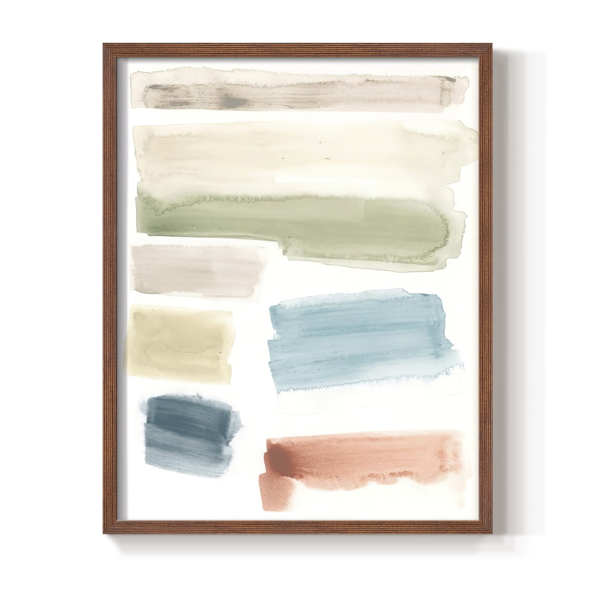 Watercolor Swatches I Framed Print in Brown Solid Wood 22 x 28 Framed Print - Walmart.com