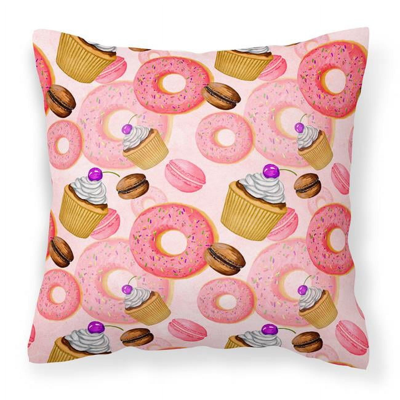 Watercolor Sweet Pastries Fabric Decorative Pillow - 14 x 14 in ...