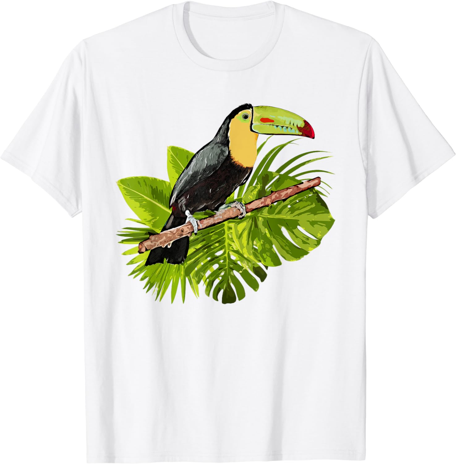 Watercolor Toucan Palm Leaves Rainforest Toucan T-Shirt - Walmart.com