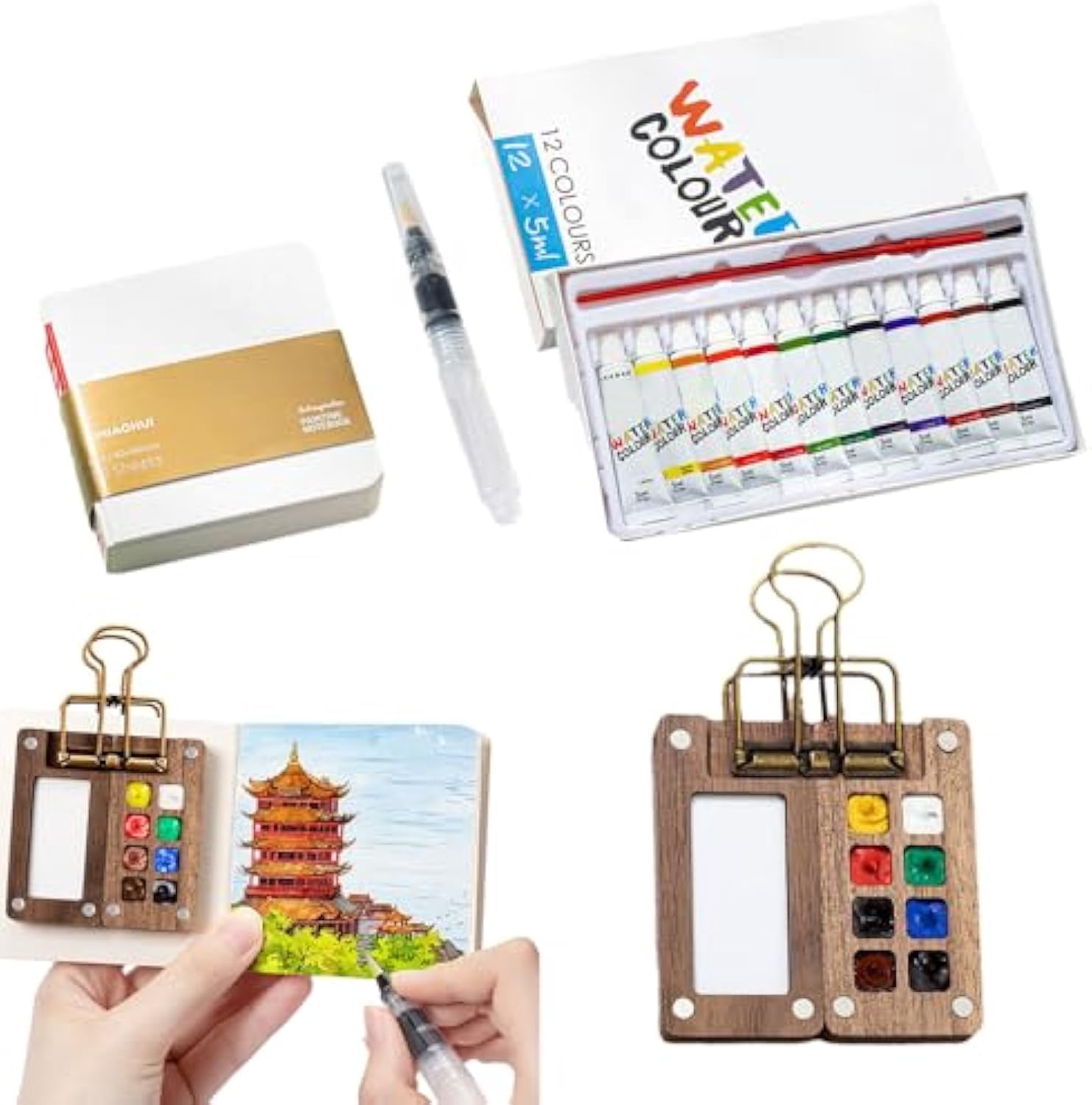 Watercolor Travel Set, 2025 New Paint Palette Travel Kit Mini ...