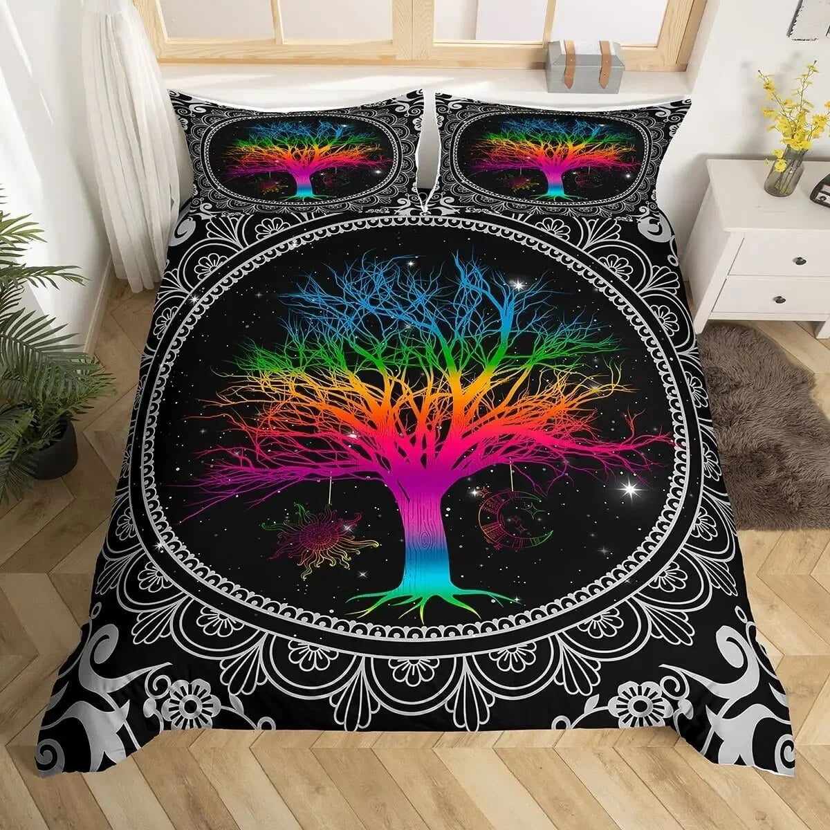 Watercolor Tree Duvet Cover Set Twin Size Tree Of Life Comforter Cover