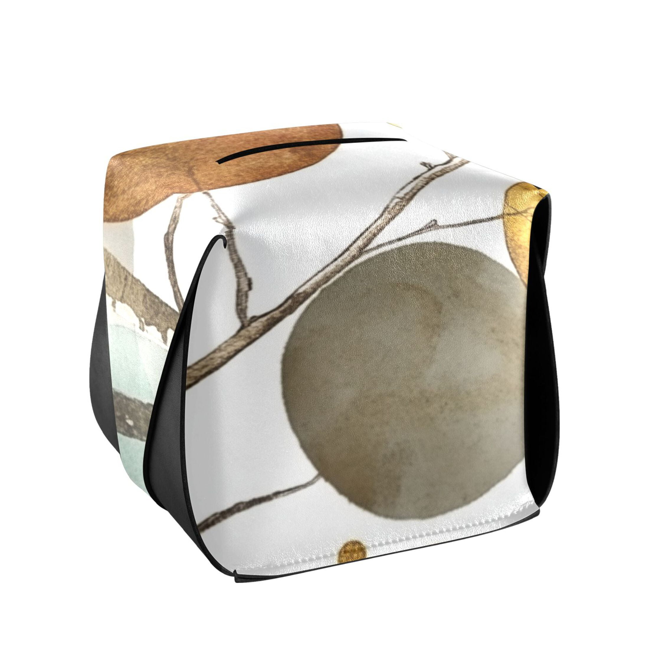 Watercolor Tree with Colorful Circles Tissue Box Cover Leather Square ...