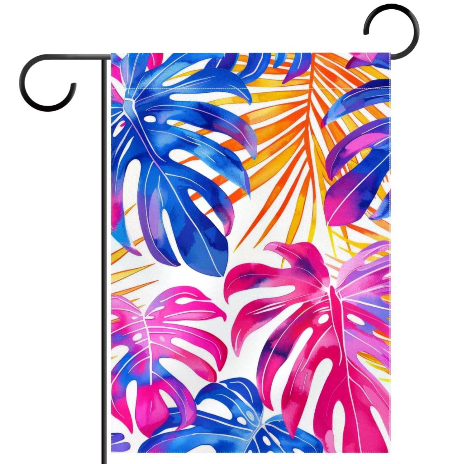 Watercolor Tropic Plants Garden Flag Double Sided House Flag for ...