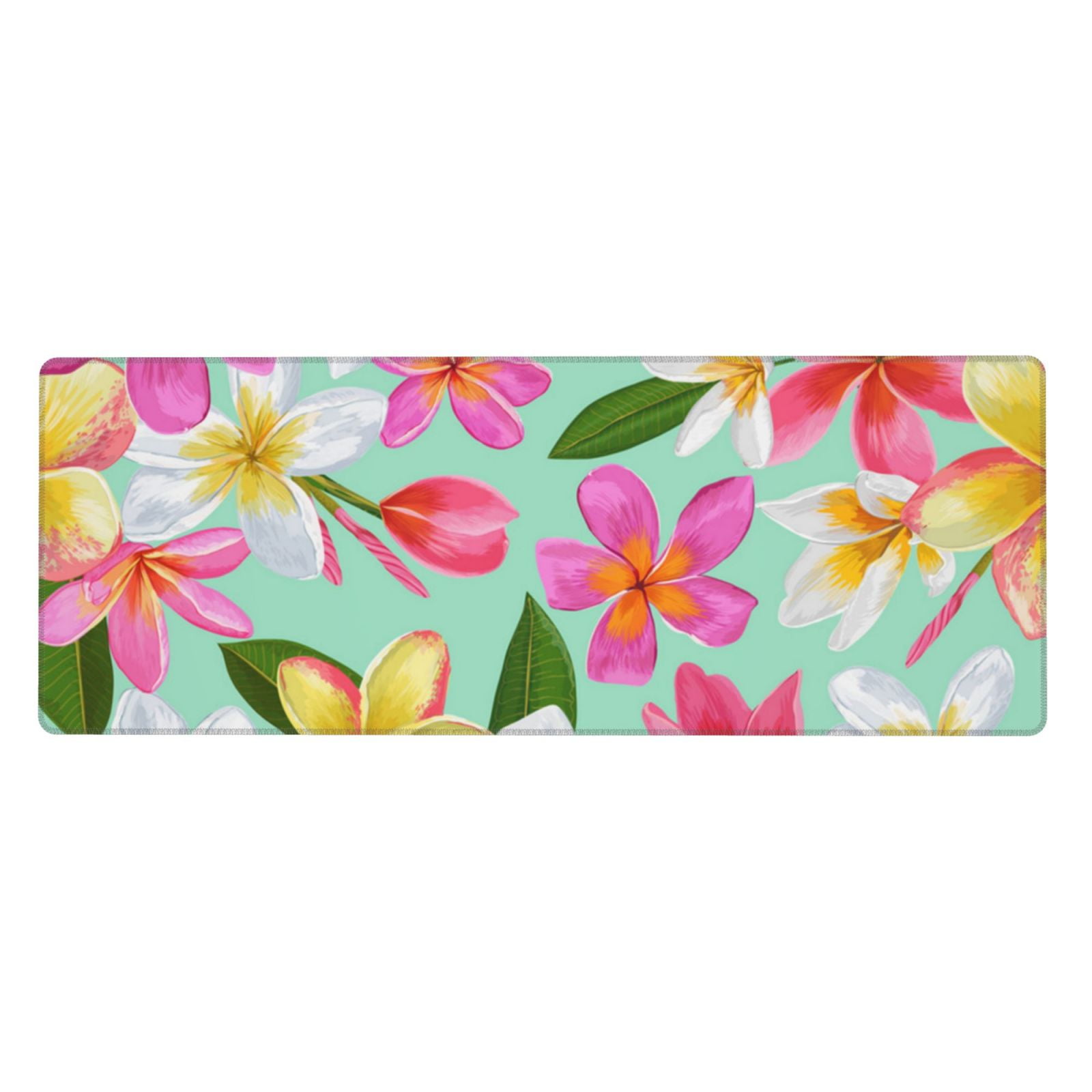 Watercolor Tropical Flowers Floral Plumeria Mousepad Large Mouse Pad ...