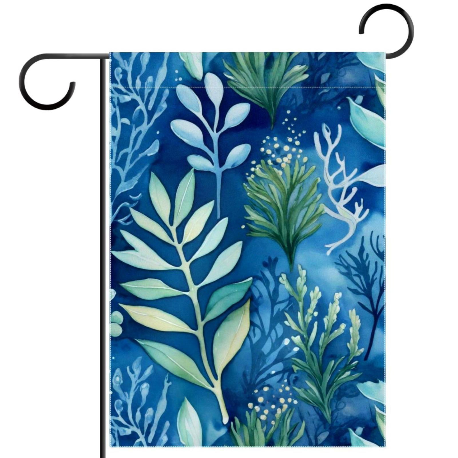 Watercolor Underwater Plants Design Welcome Garden Flags, 12 x 18 Inch ...