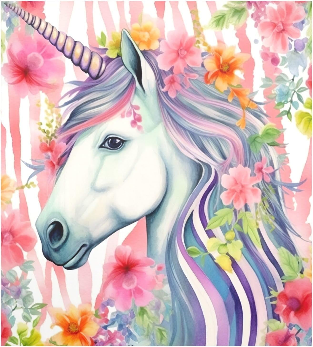 Watercolor Unicorn Flowers Dishwasher Magnet Covers for The Front ...