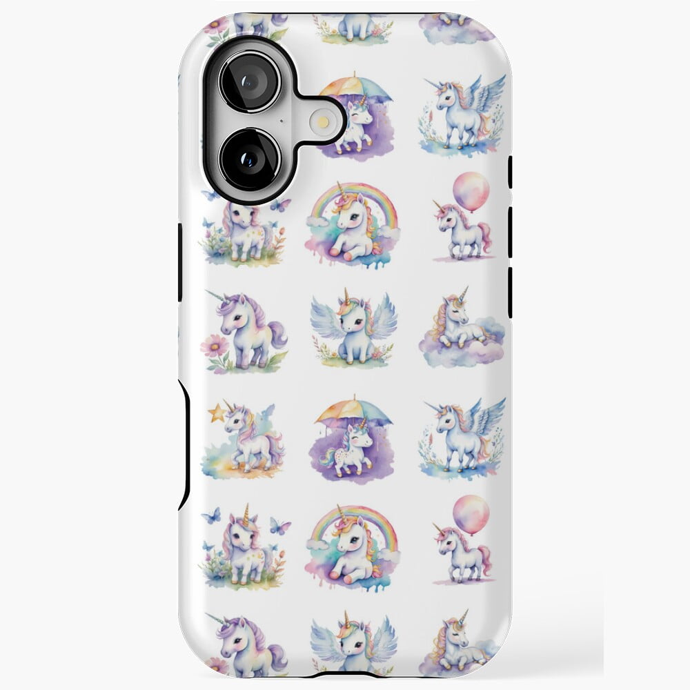 Watercolor Unicorns Whimsical Fantasy Illustration Case iPhone 17 ...