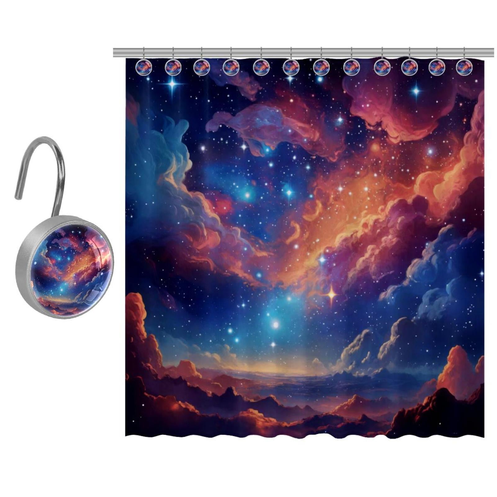 Watercolor Universe Space Galaxy Nebula Starry Prints Shower Curtain ...