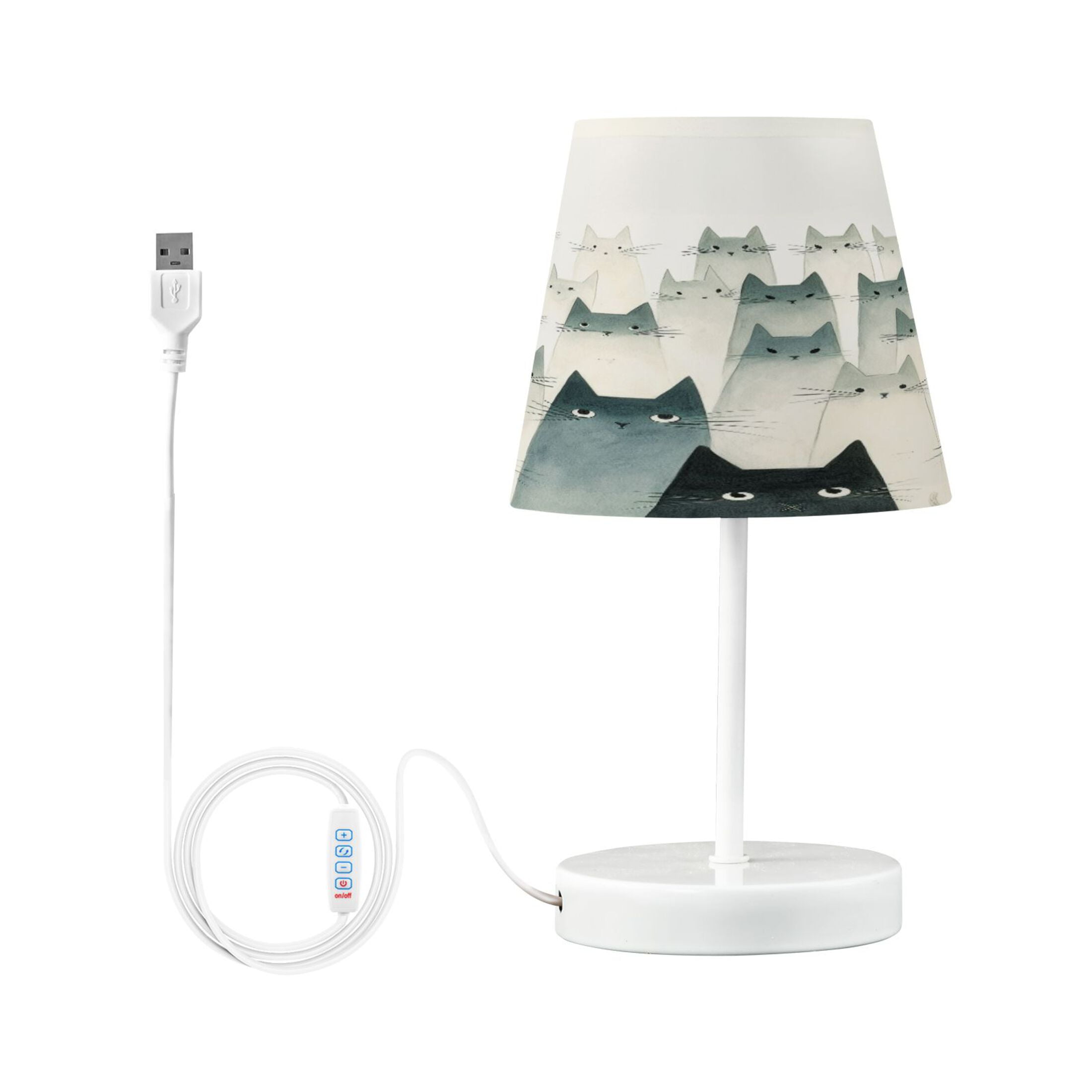Watercolor Various Cats Desk Lamp LED Table Nightstand Lamps with 3 ...