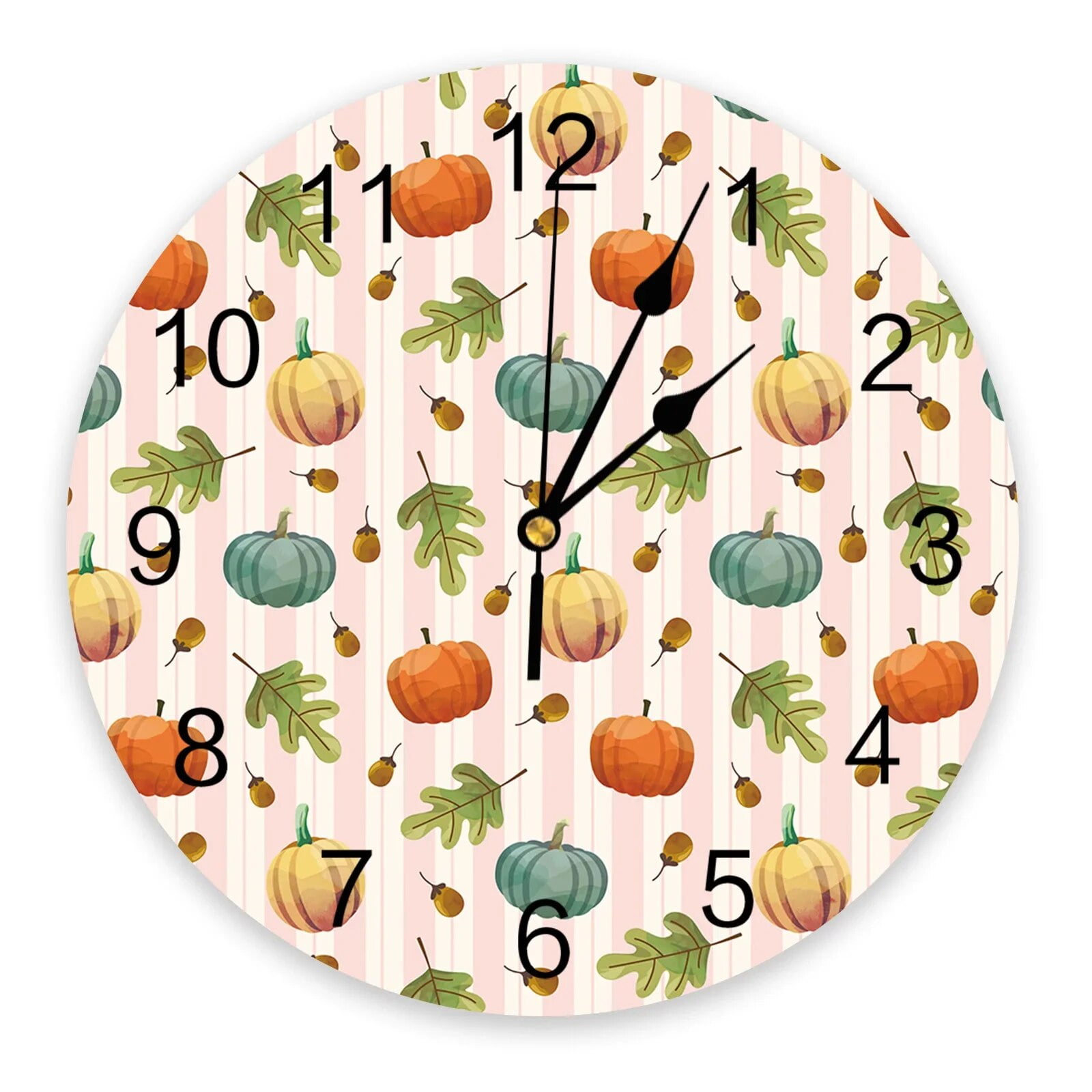 Watercolor Vegetable Texture Bedroom Wall Clock Large Modern Kitchen ...