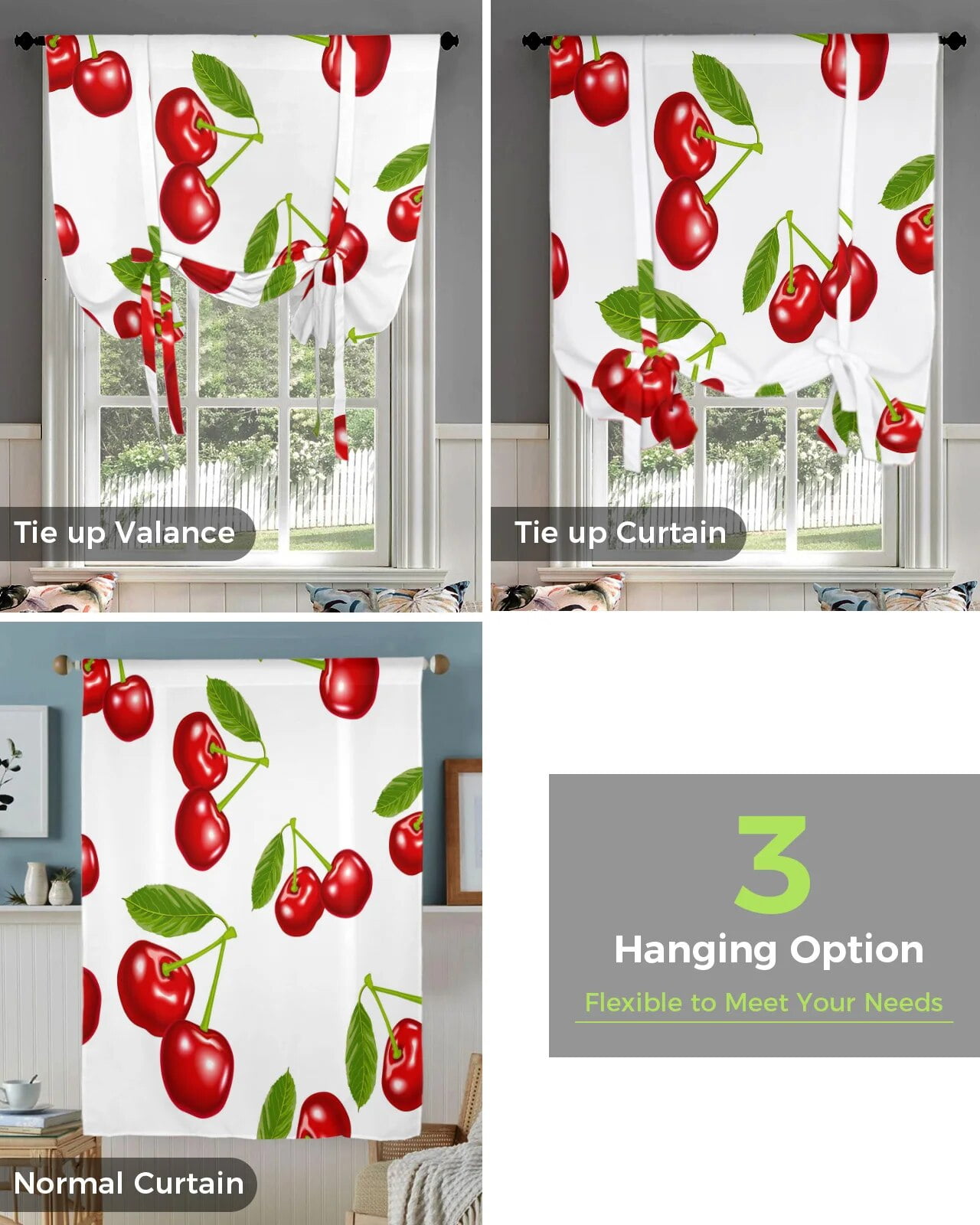 Watercolor Vegetable Texture Curtains for Living Room Bedroom Modern ...