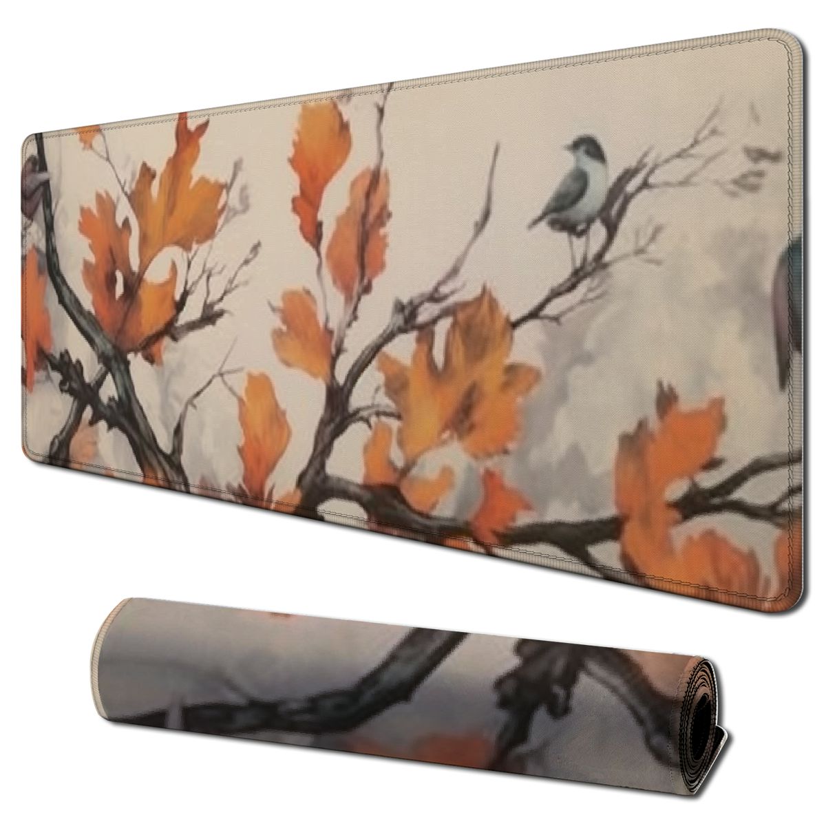 Watercolor Vintage Mouse Pad Long Computer Keyboard Mouse Mat Mousepad ...