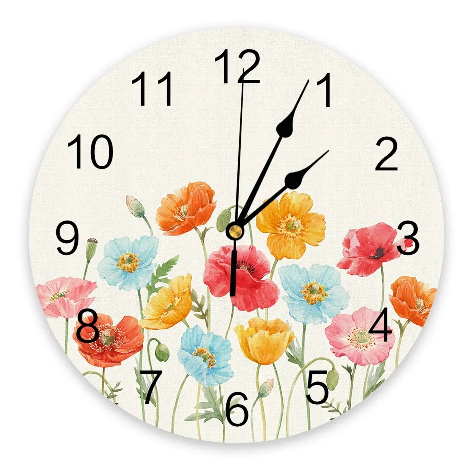 Watercolor Wall Clock Large Modern Kitchen Dinning Round Wall Clocks ...