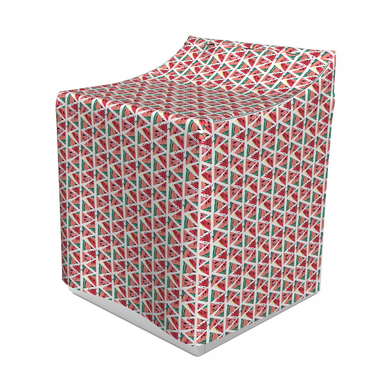 Watercolor Washer Cover, Abstract Watermelon Pattern in Triangles ...