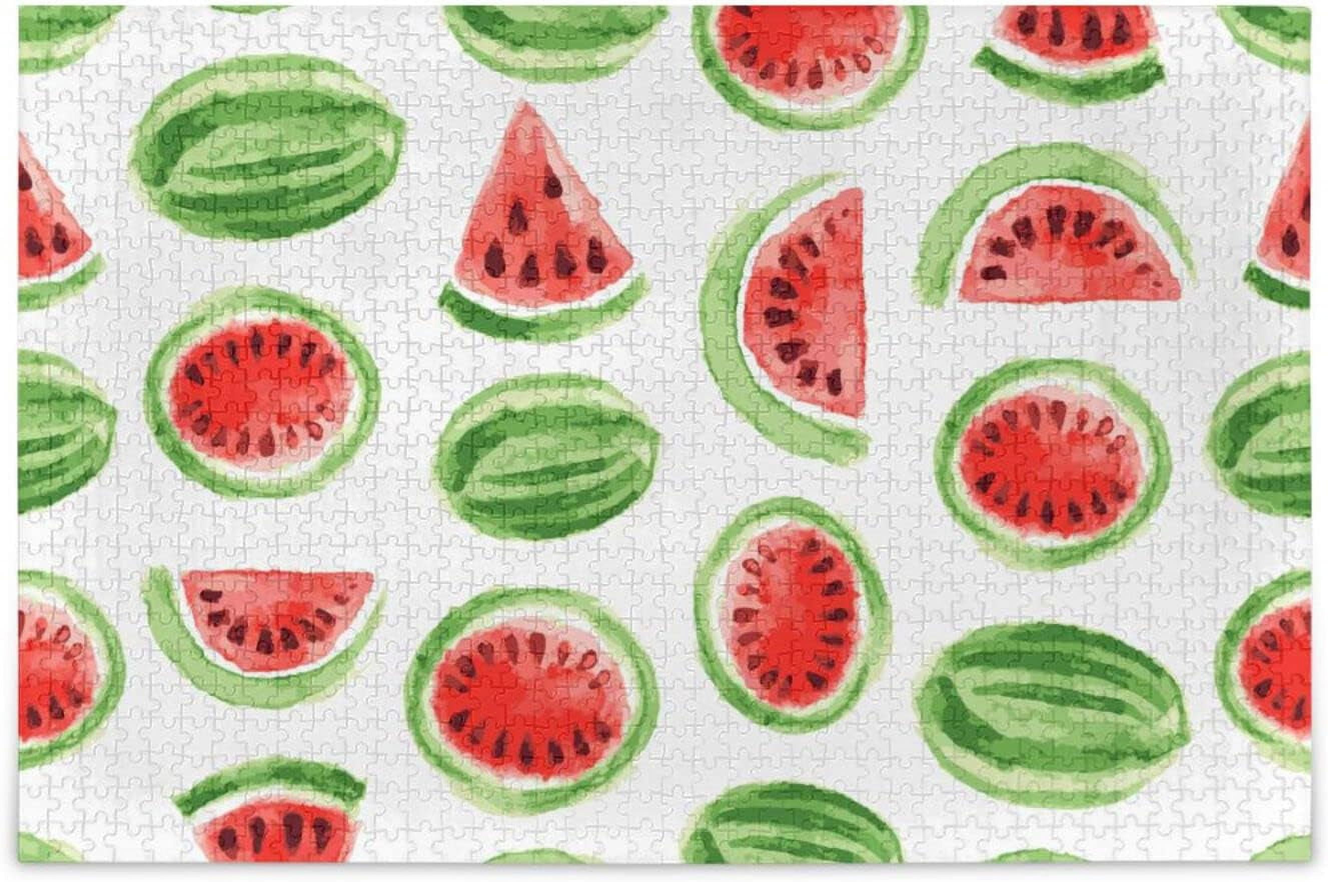 Watercolor Watermelon Pattern Jigsaw Puzzles for Adults 1000 Piece ...