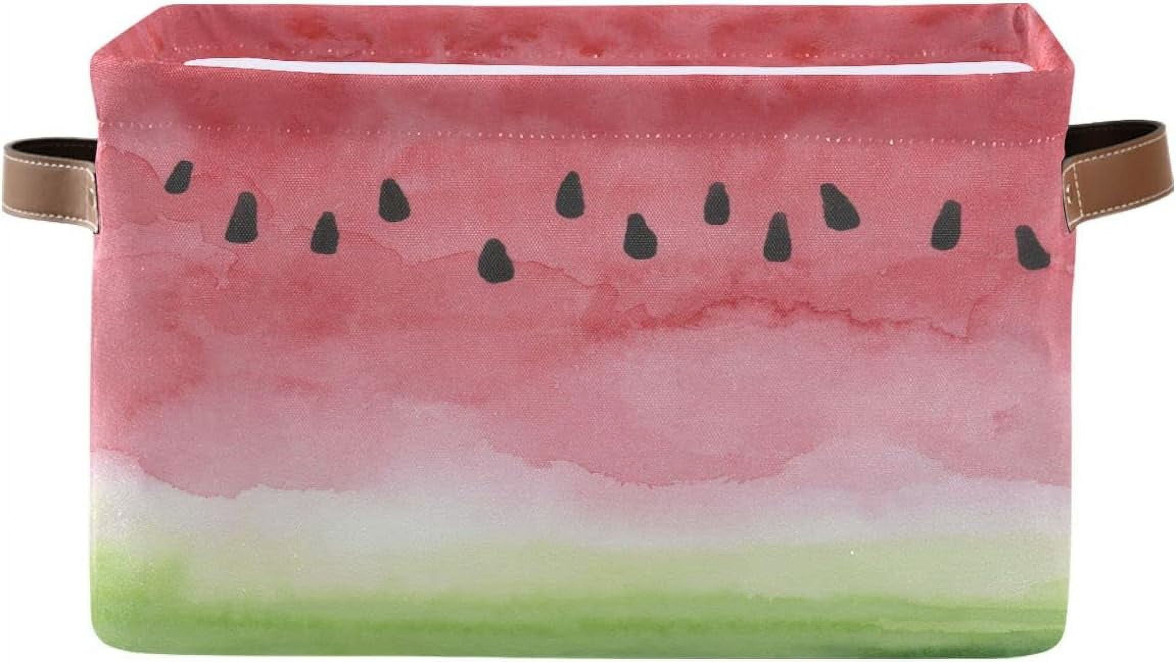 Watercolor Watermelon Square Storage Basket Storage Bins Canvas Storage ...