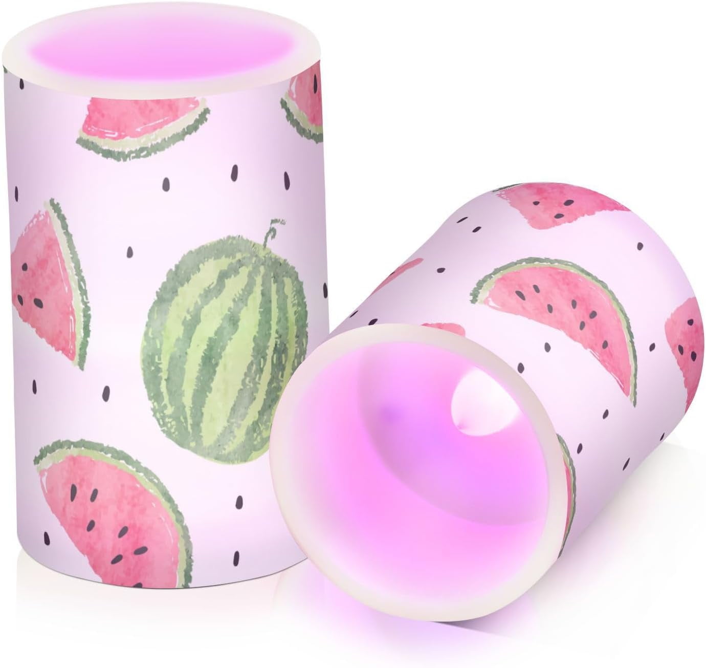 Watercolor Watermelons Flameless Candles With Remote Timer Battery ...