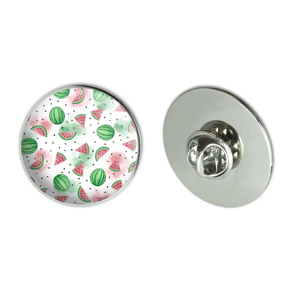 Watercolor Watermelons Pattern Metal 1.1" Tie Tack Hat Lapel Pin ...