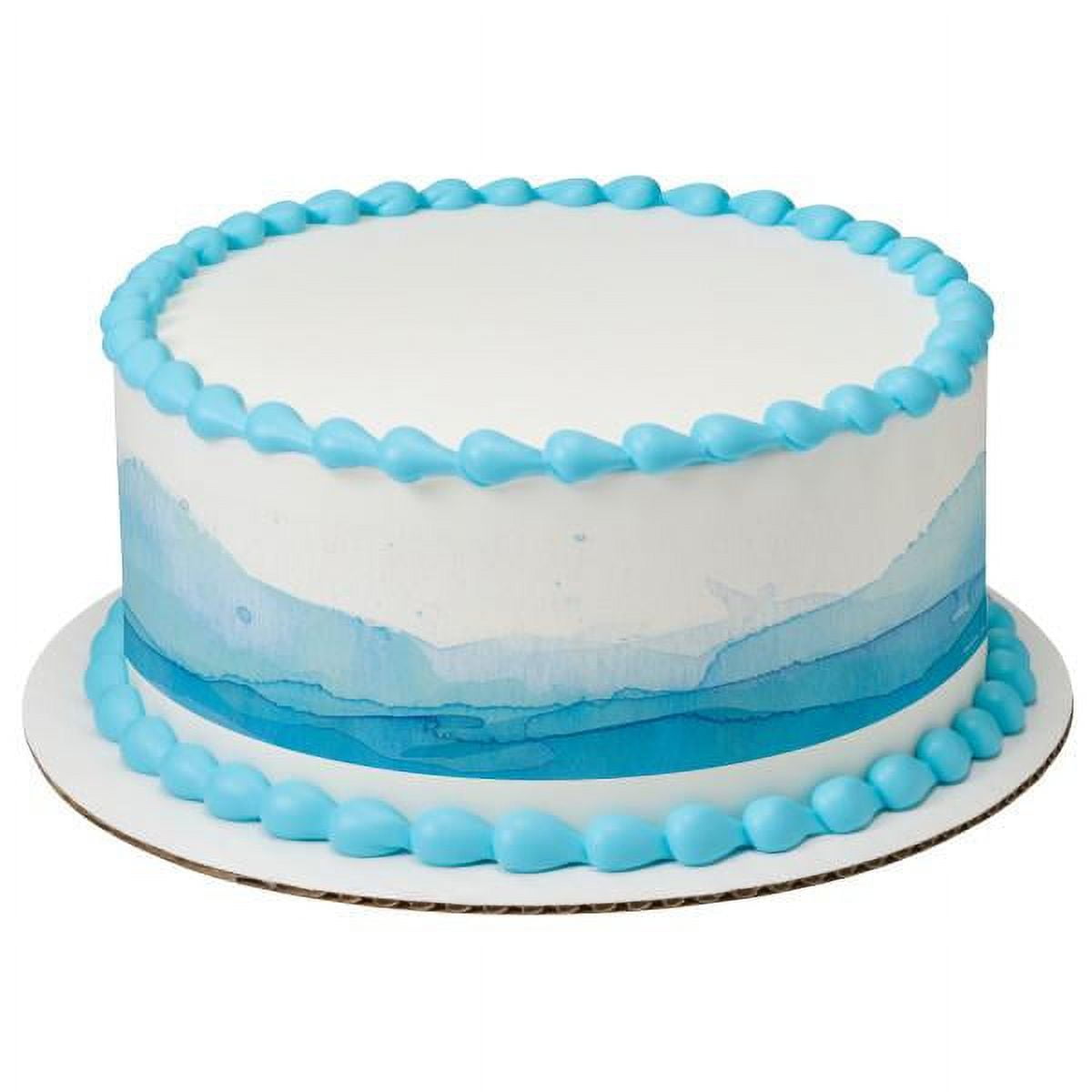 Watercolor Waves Edible Cake Topper Image Strips - Walmart.com